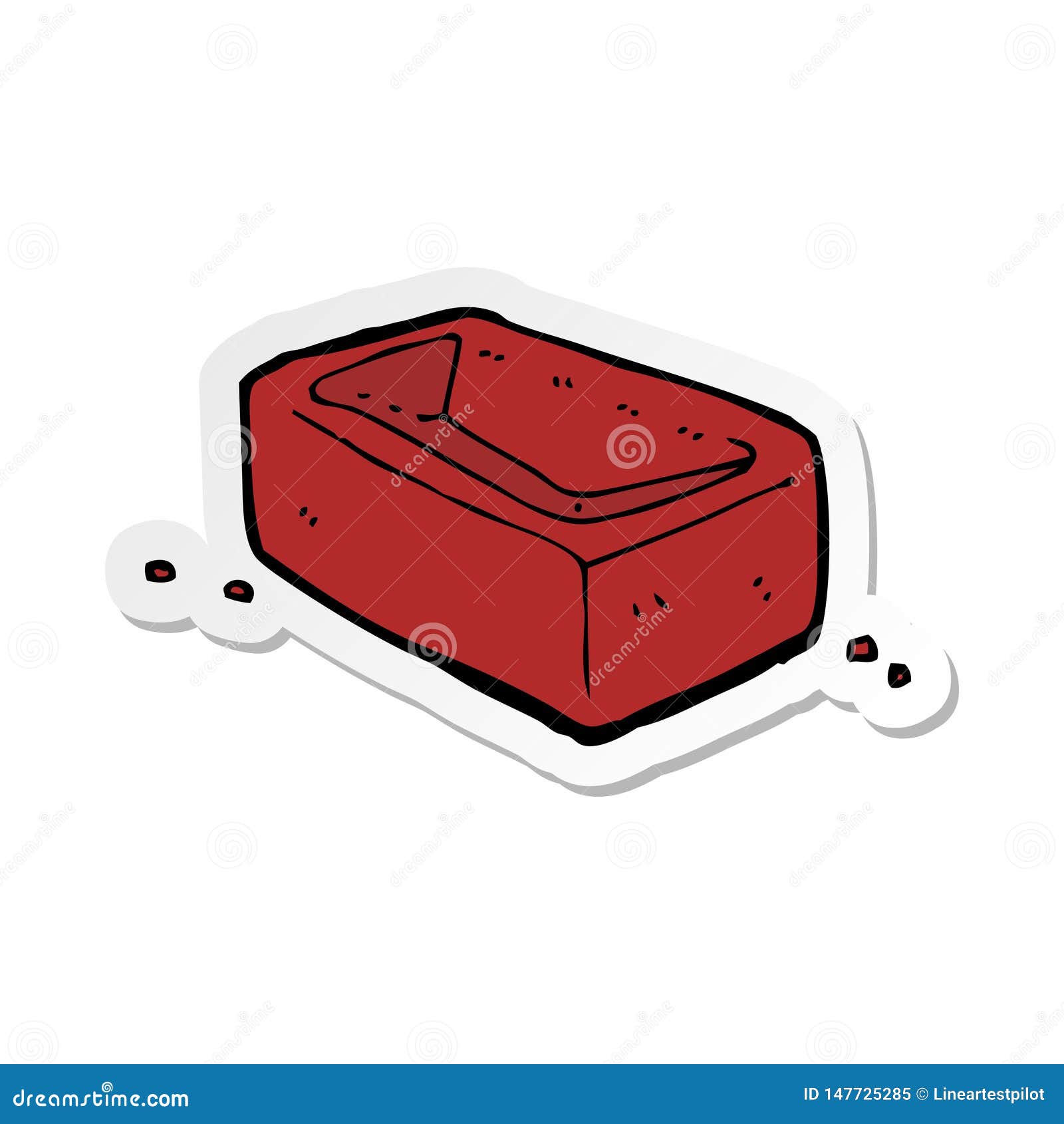Sticker of a cartoon brick stock vector. Illustration of happy - 147725285