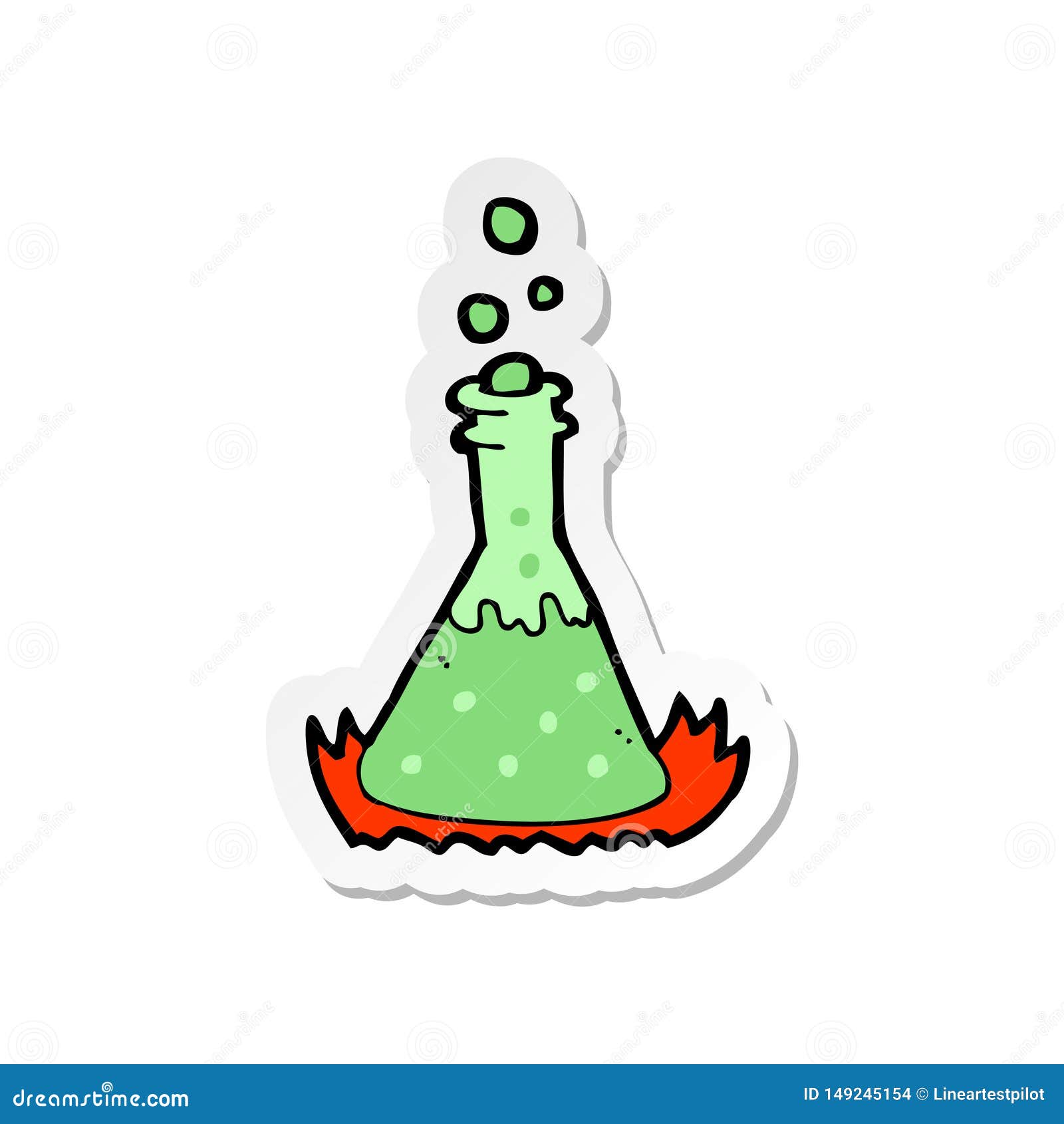 Sticker of a Cartoon Bubbling Chemicals Stock Vector - Illustration of ...