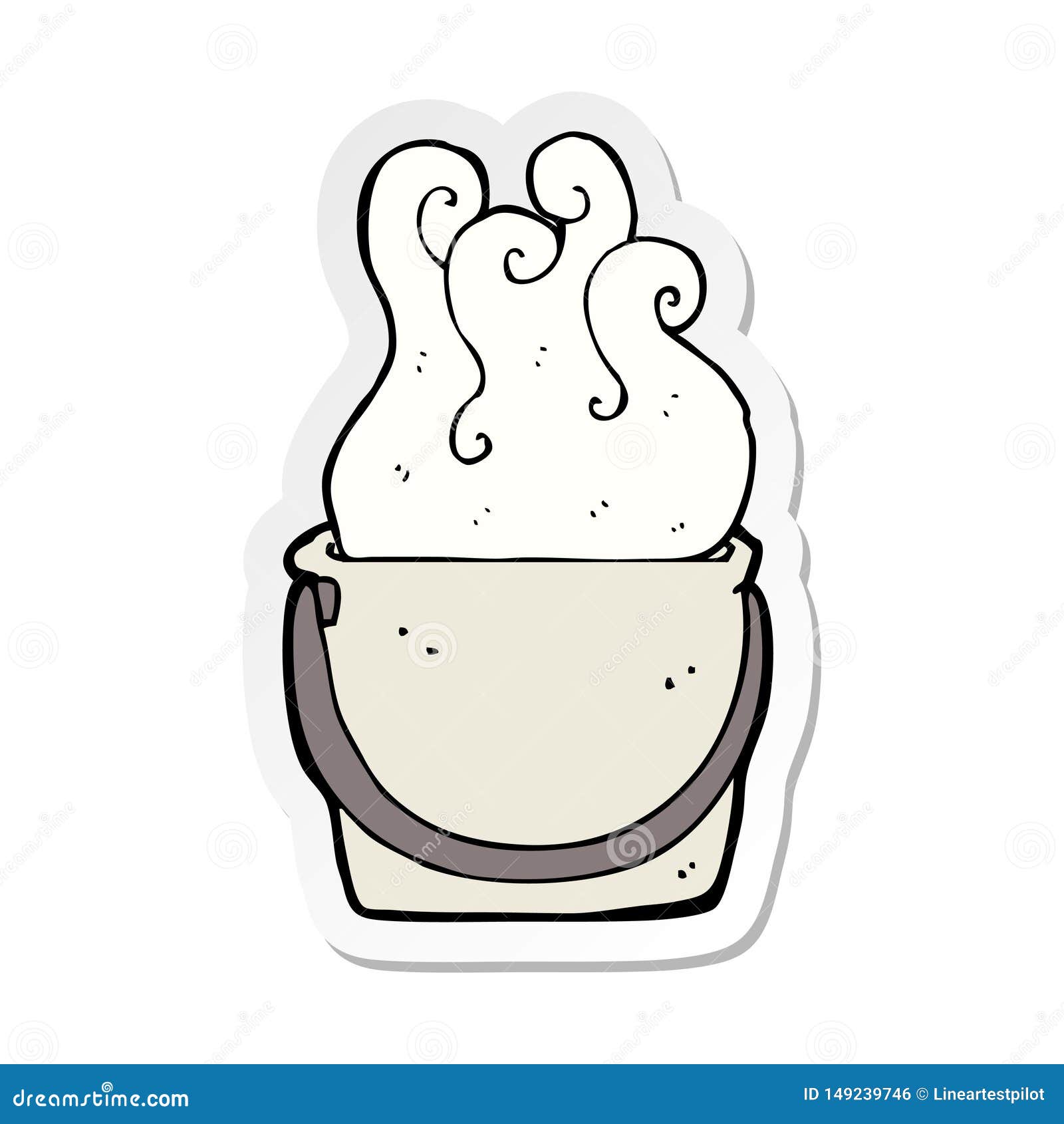 Sticker of a Cartoon Bucket Stock Vector - Illustration of sticker ...