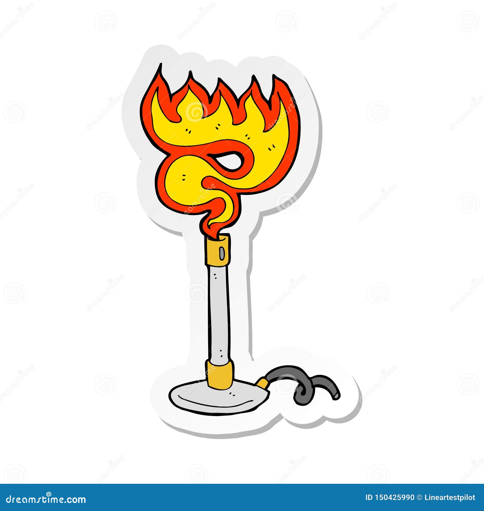 Sticker of a Cartoon Bunsen Burner Stock Vector - Illustration of funny ...