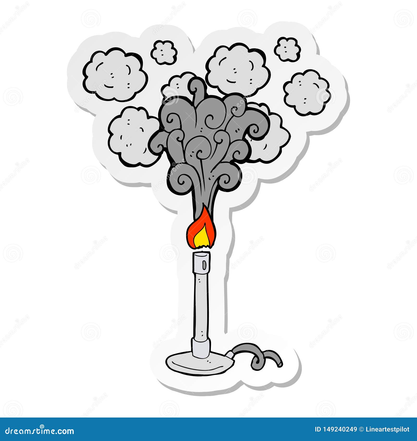 Sticker of a Cartoon Bunsen Burner Stock Vector - Illustration of ...