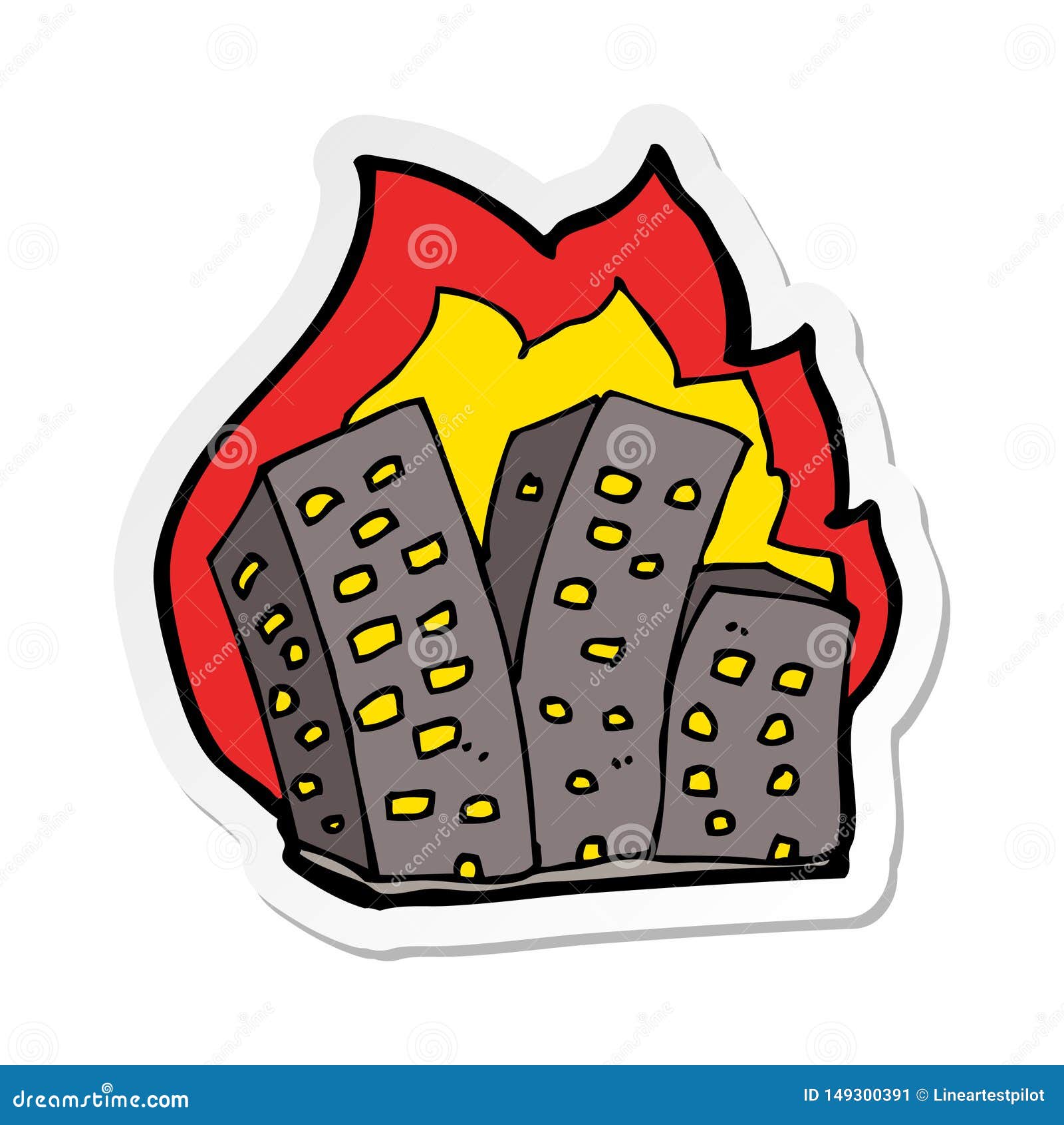 Funny Cartoon Burning Building