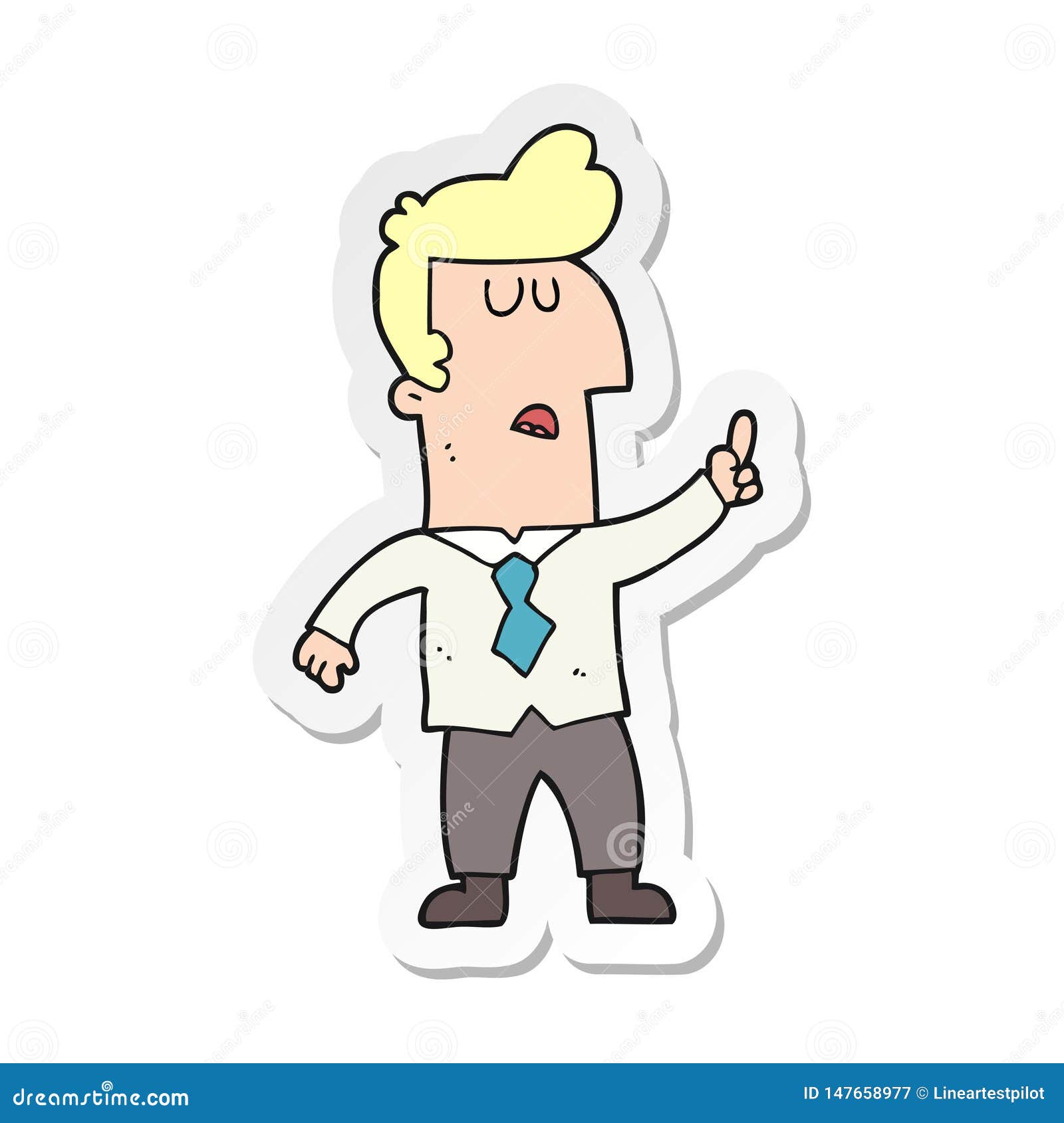 Sticker of a Cartoon Businessman Stock Vector - Illustration of funny ...