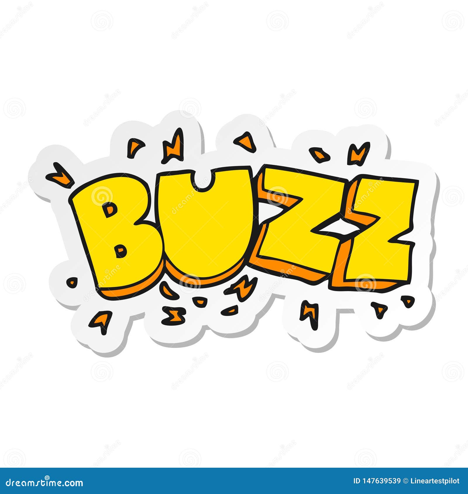 Sticker of a Cartoon Buzz Symbol Stock Vector - Illustration of drawing ...