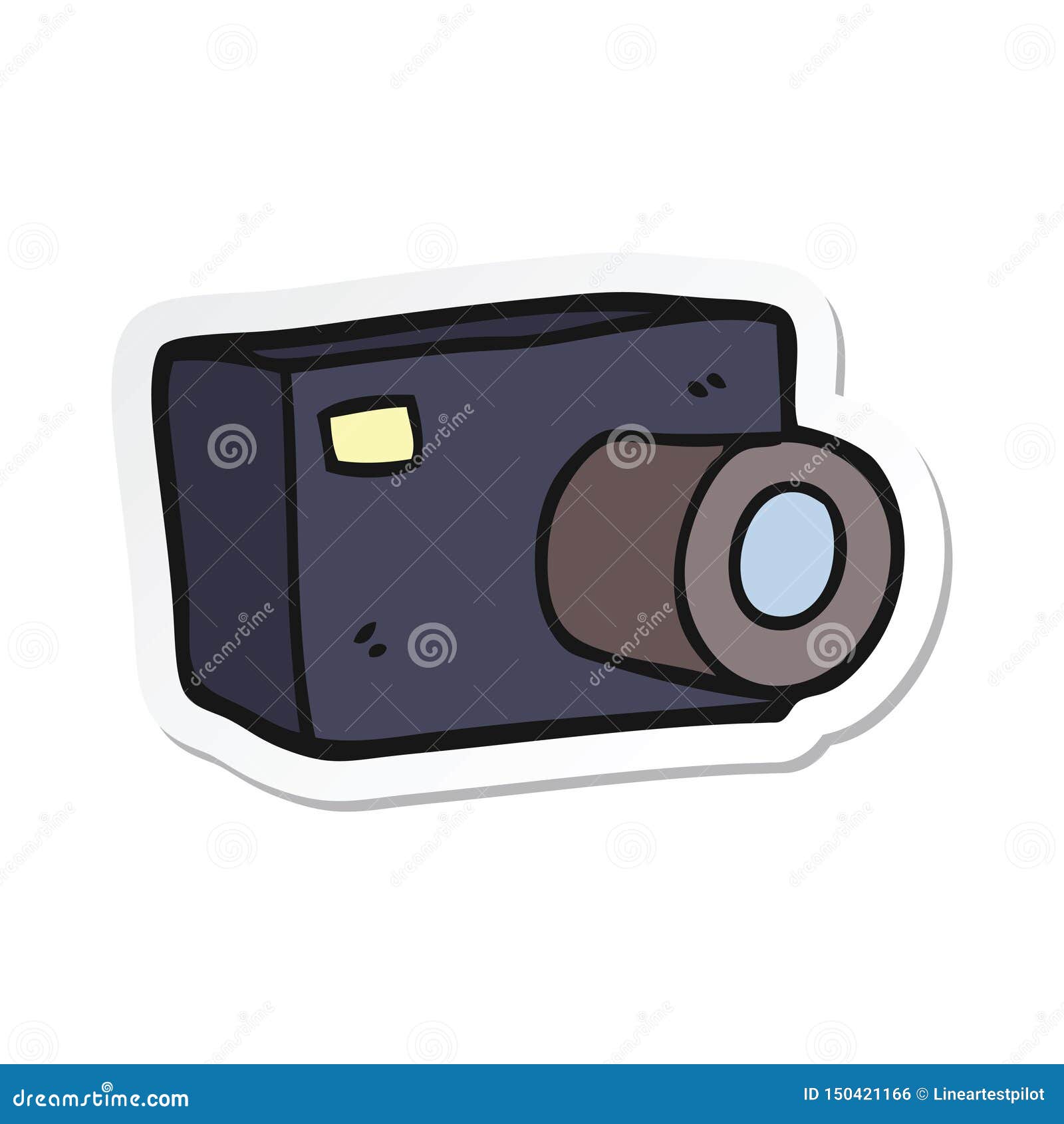 Sticker of a Cartoon Camera Stock Vector - Illustration of funny ...