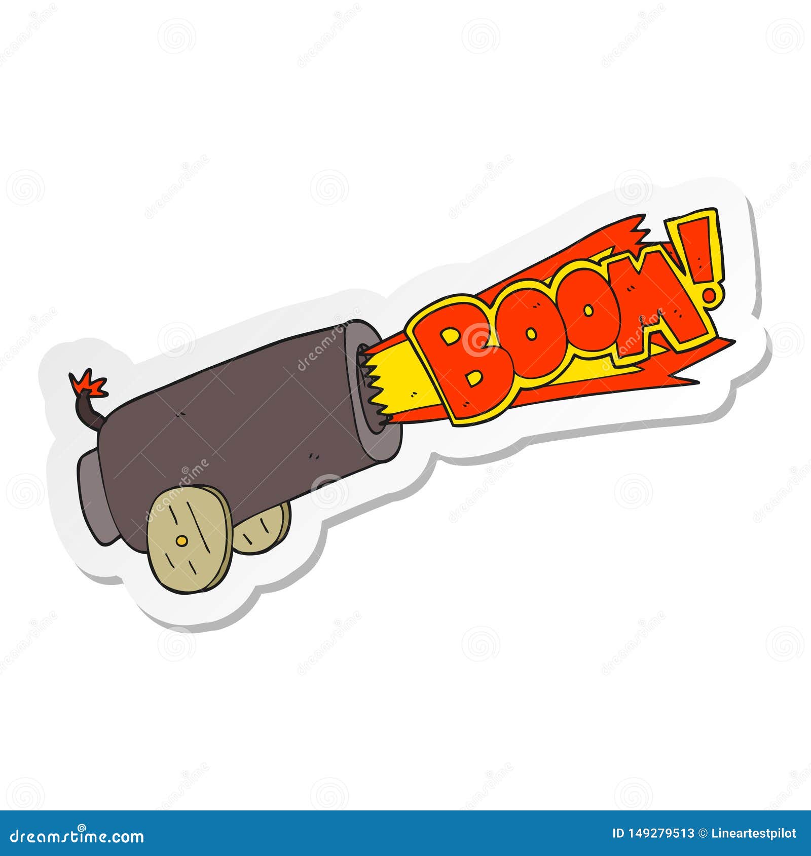 Sticker of a Cartoon Cannon Shooting Stock Vector - Illustration of ...