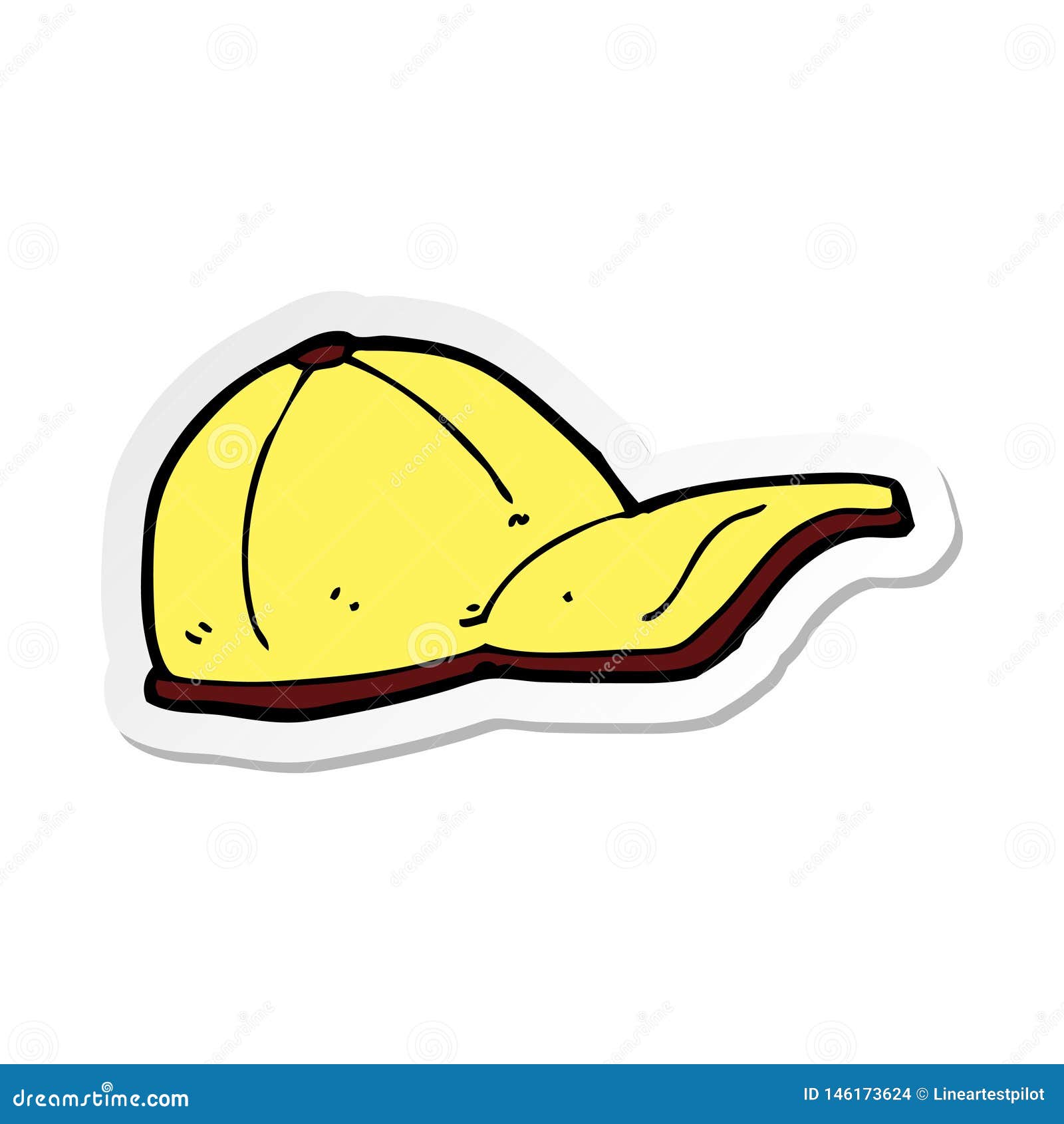 Sticker of a cartoon cap stock vector. Illustration of doodle - 146173624
