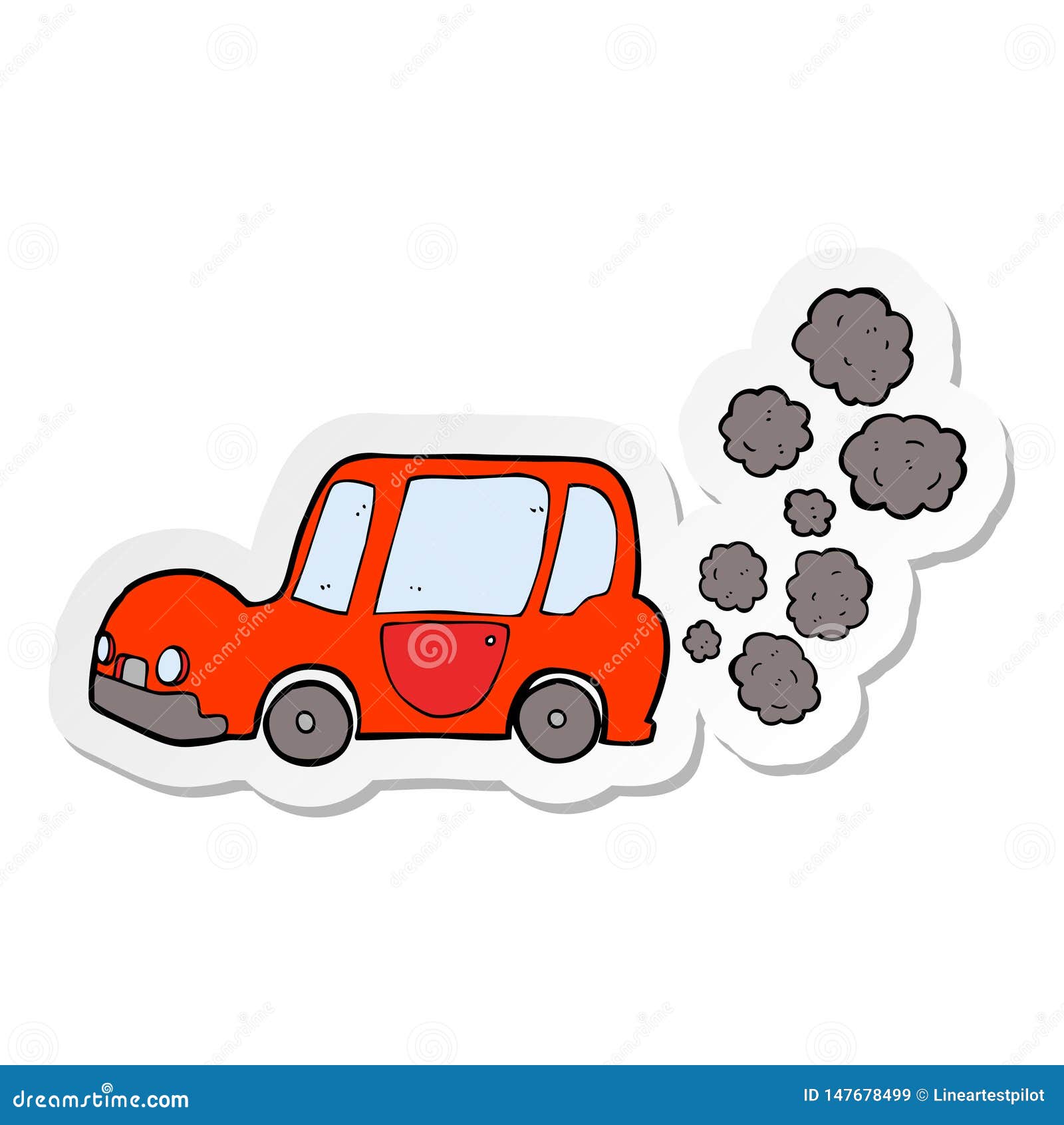 Sticker of a cartoon car stock vector. Illustration of character ...