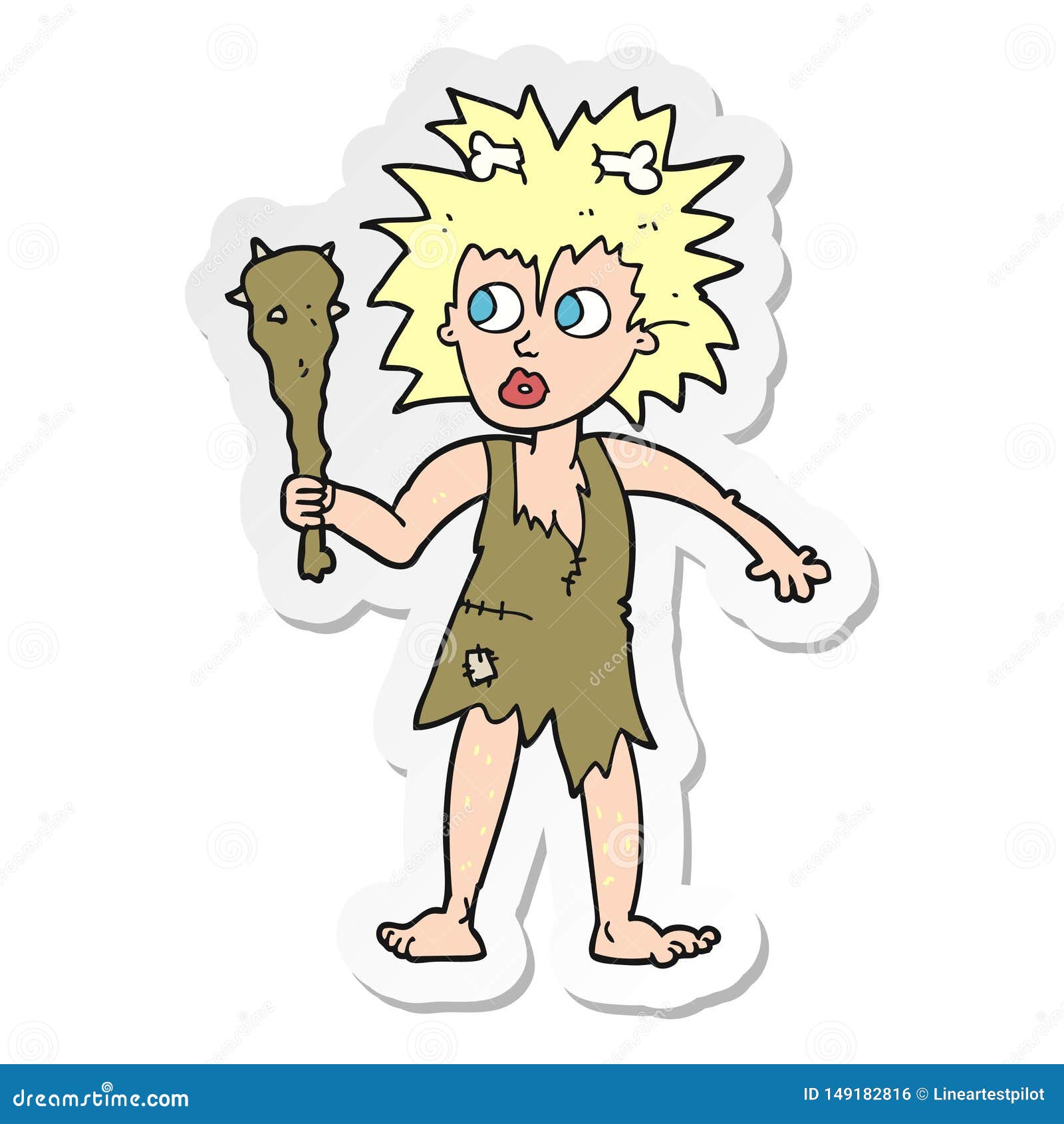 Cartoon Cave Girl Vector Illustration 37016384