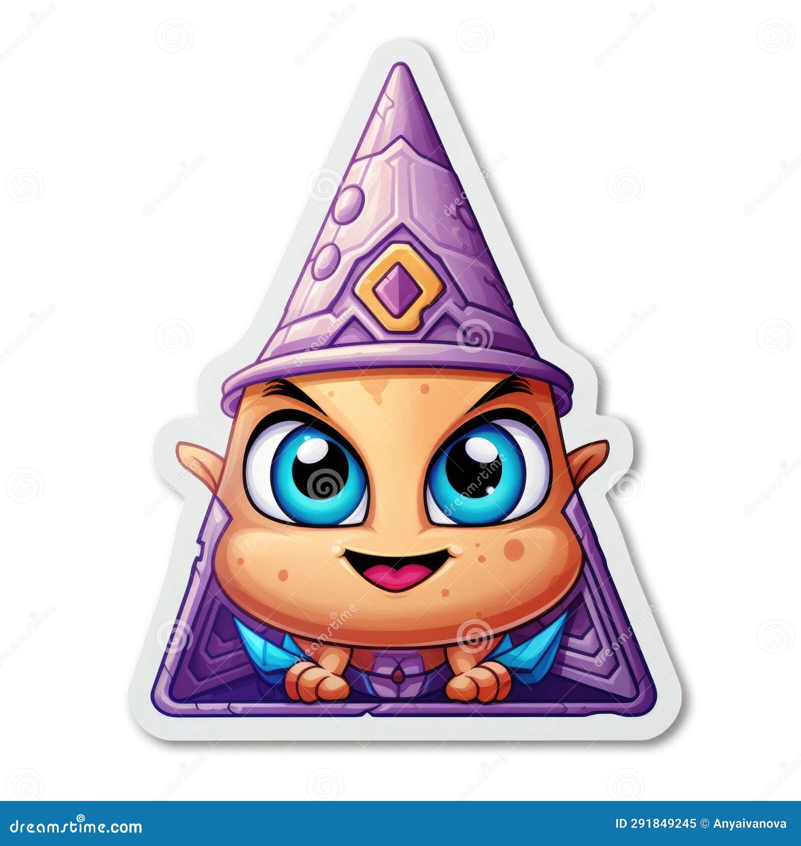 A Sticker with a Cartoon Character Wearing a Hat. Stock Illustration ...