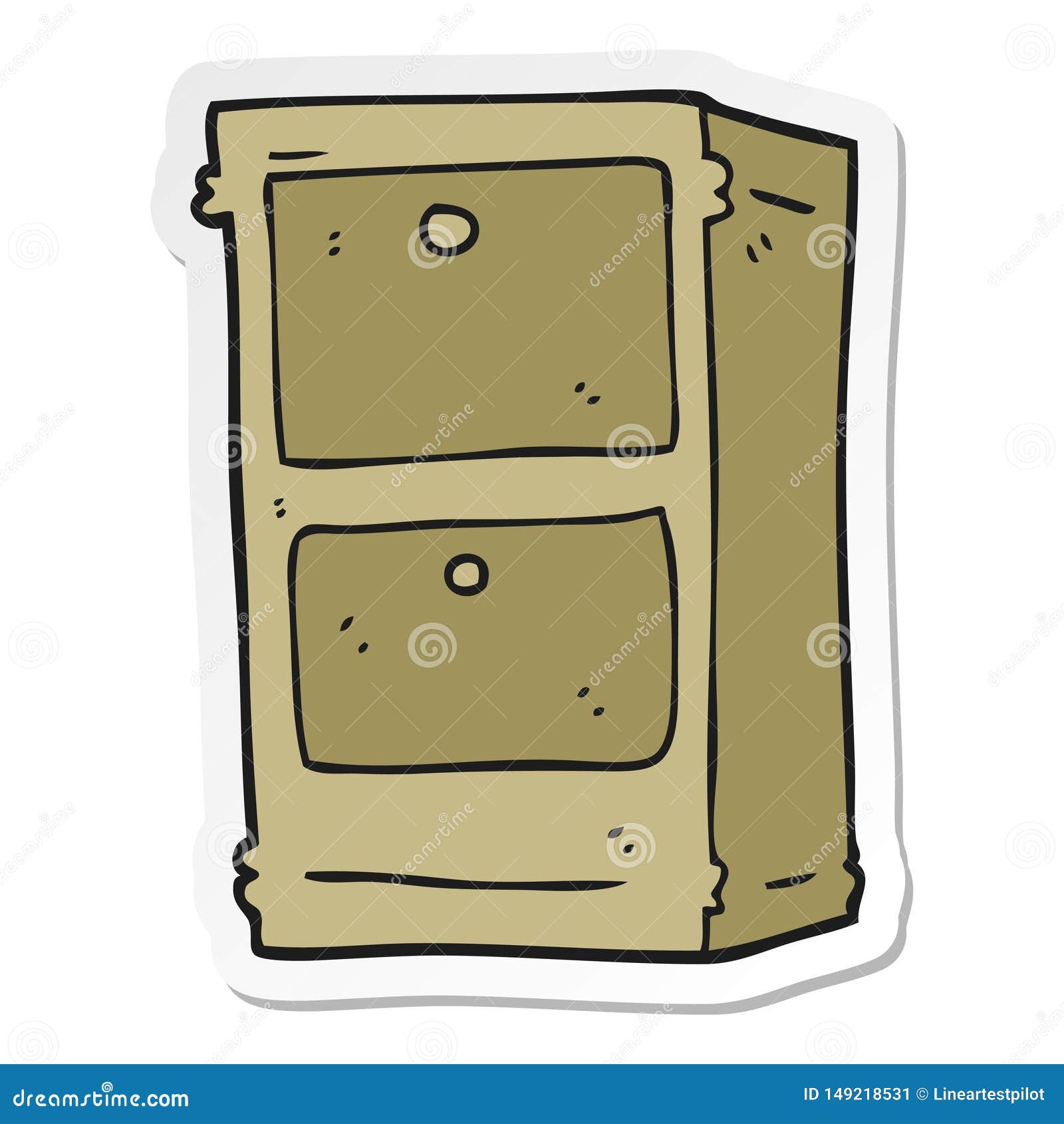 Sticker of a Cartoon Chest of Drawers Stock Vector - Illustration of ...