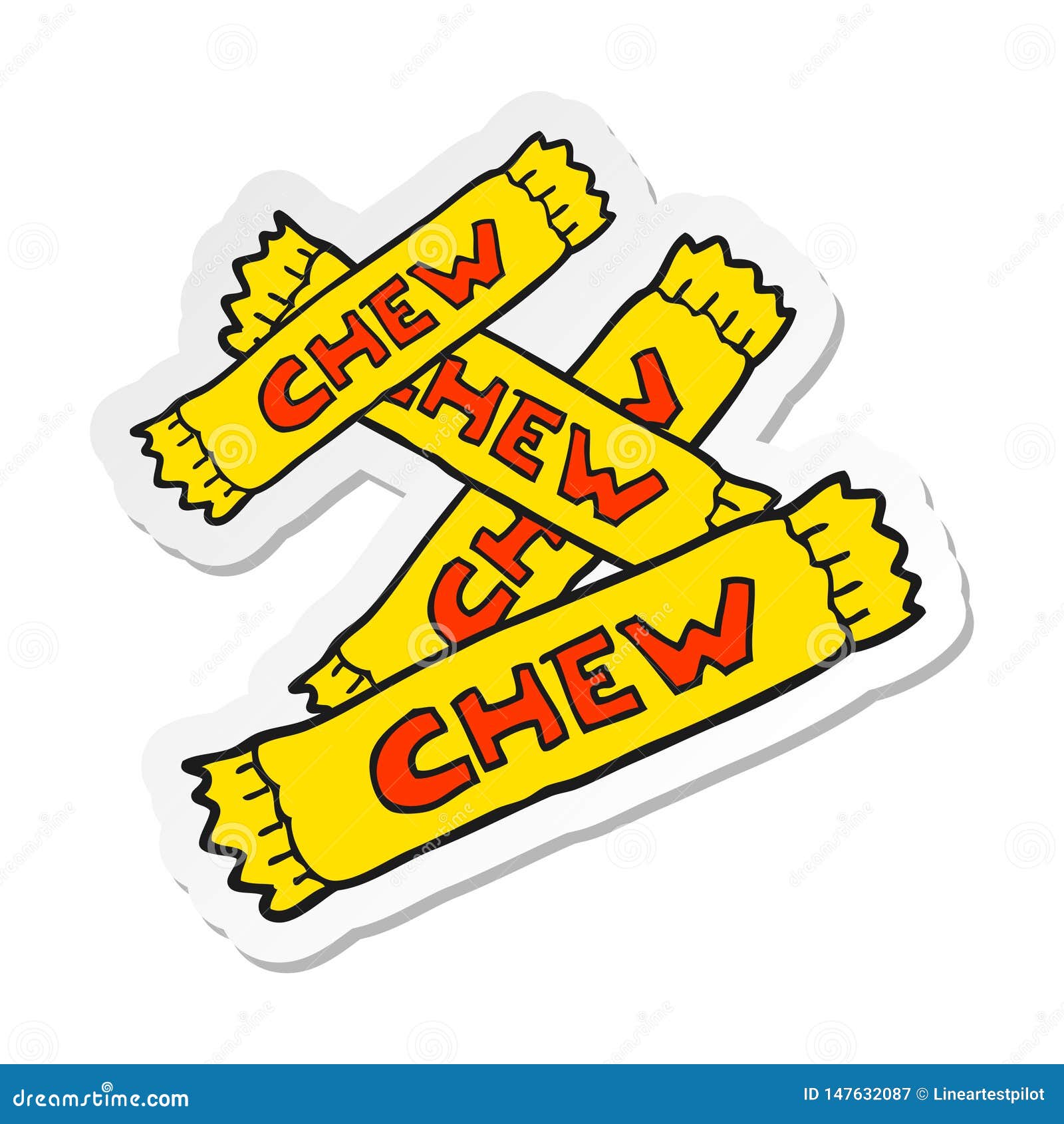 Sticker of a Cartoon Chew Candy Stock Vector - Illustration of candy ...
