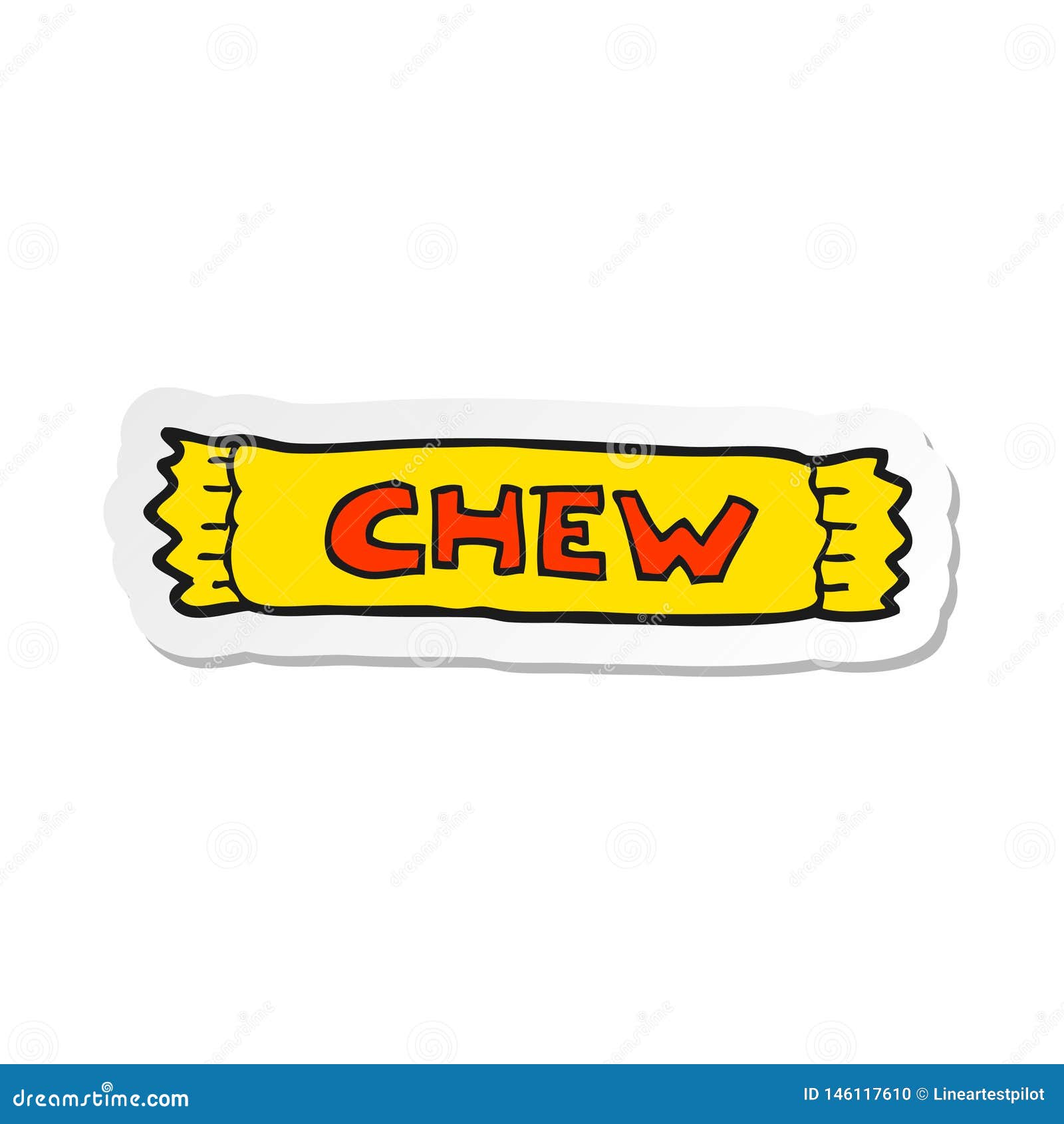Sticker of a cartoon chew stock vector. Illustration of candy - 146117610