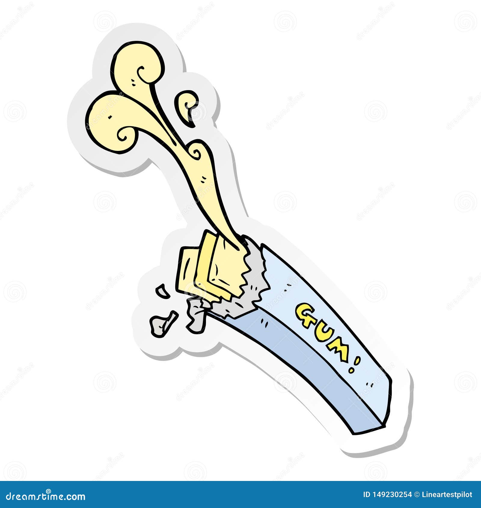 Sticker of a Cartoon Chewing Gum Stock Vector - Illustration of crazy ...