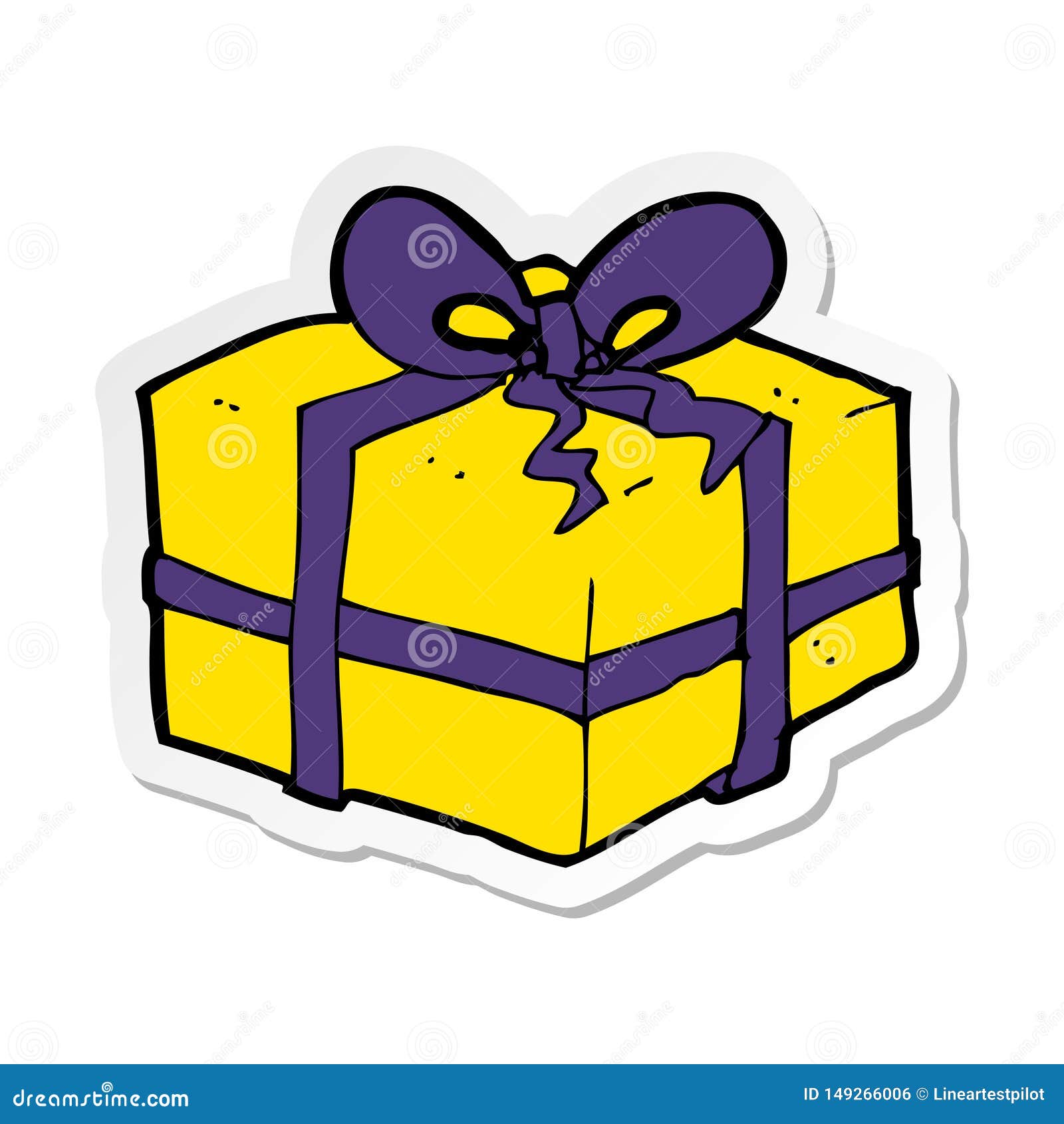 Sticker of a Cartoon Christmas Present Stock Vector - Illustration of ...