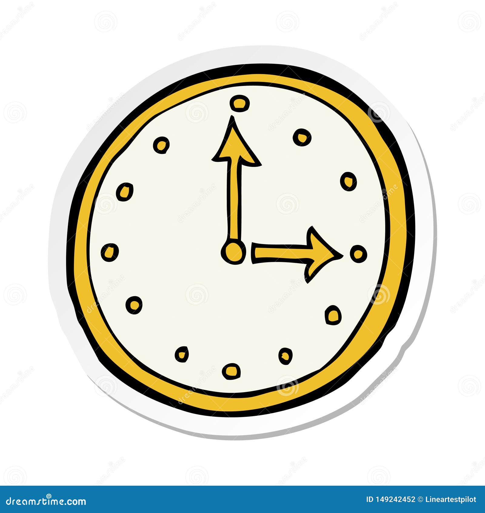 Sticker of a Cartoon Clock Symbol Stock Vector - Illustration of symbol ...