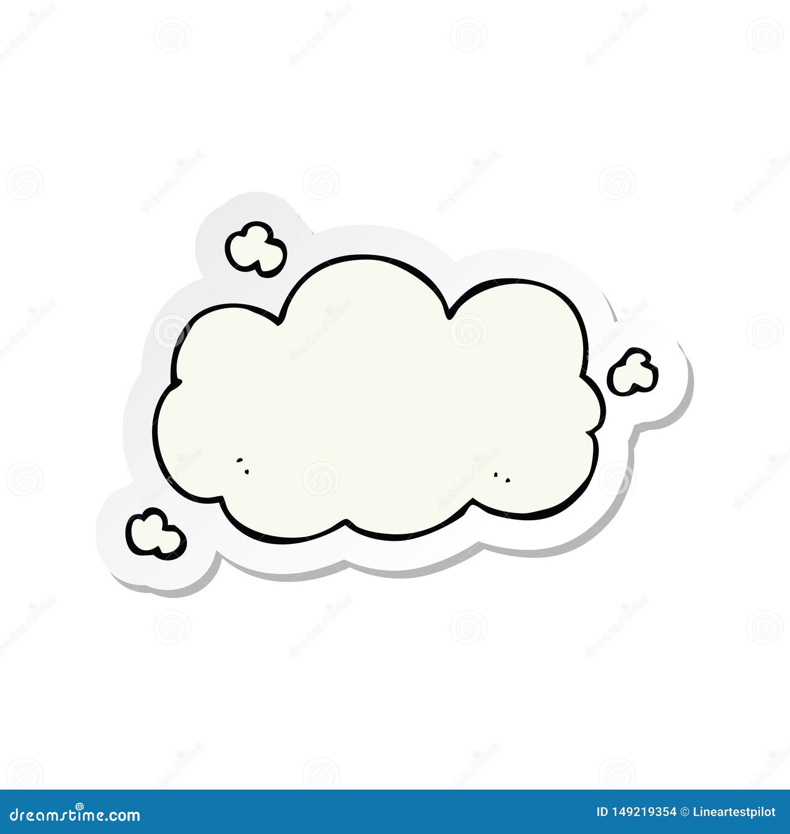 Sticker of a cartoon cloud stock vector. Illustration of drawn - 149219354