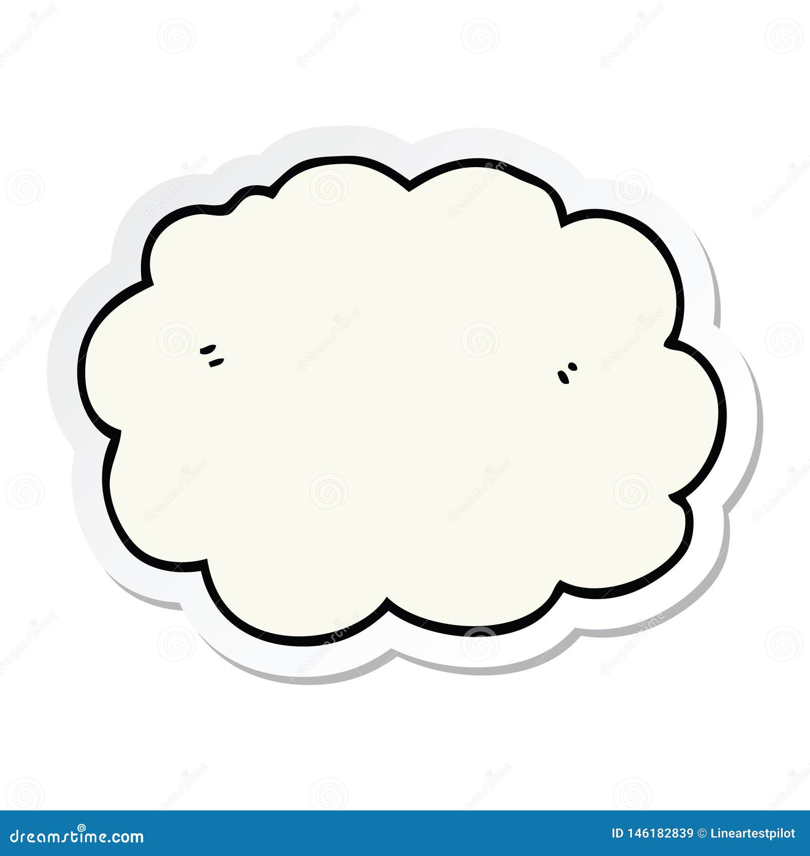 Sticker of a cartoon cloud stock vector. Illustration of label - 146182839