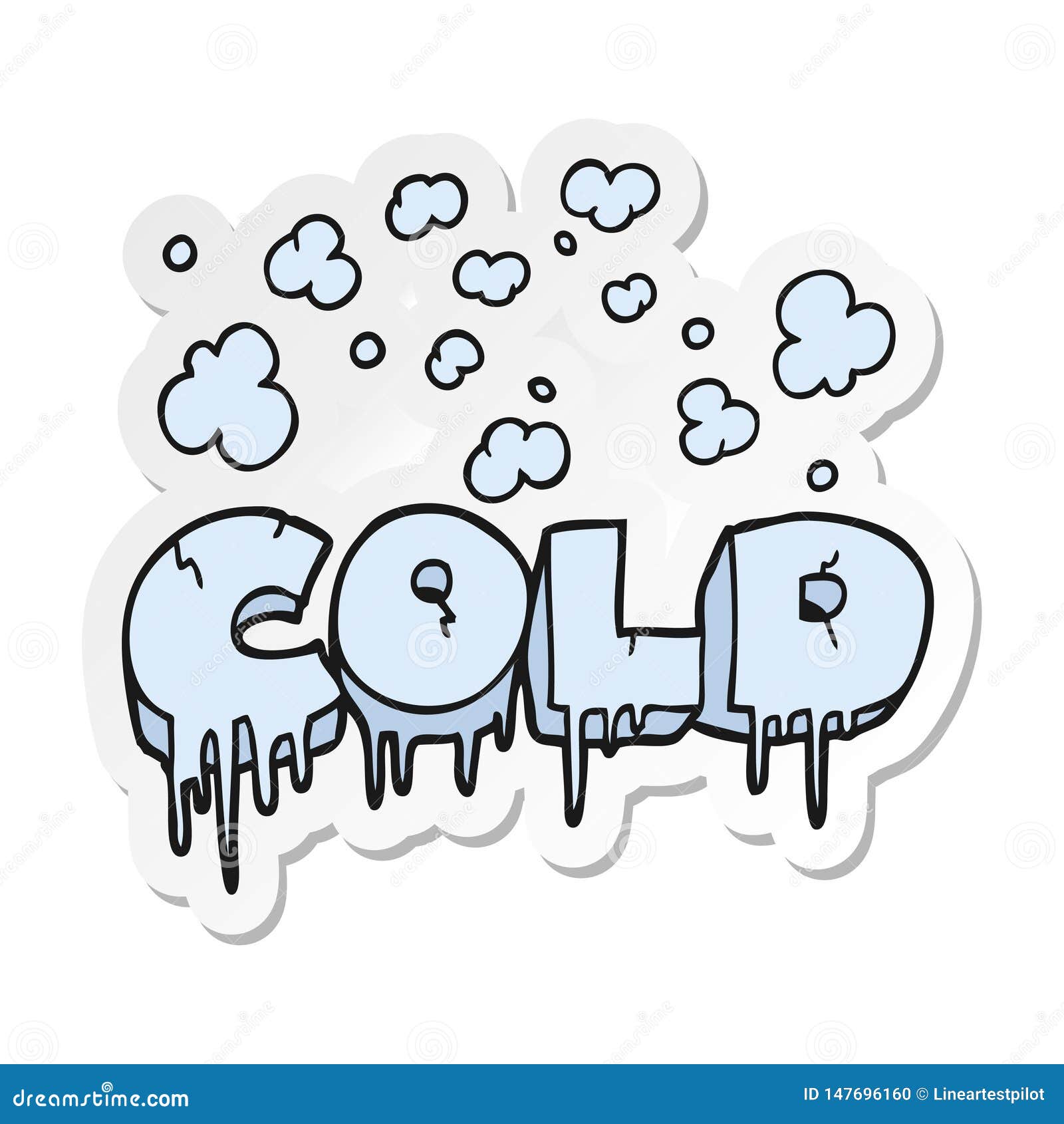 Sticker of a Cartoon Cold Text Symbol Stock Vector - Illustration of ...