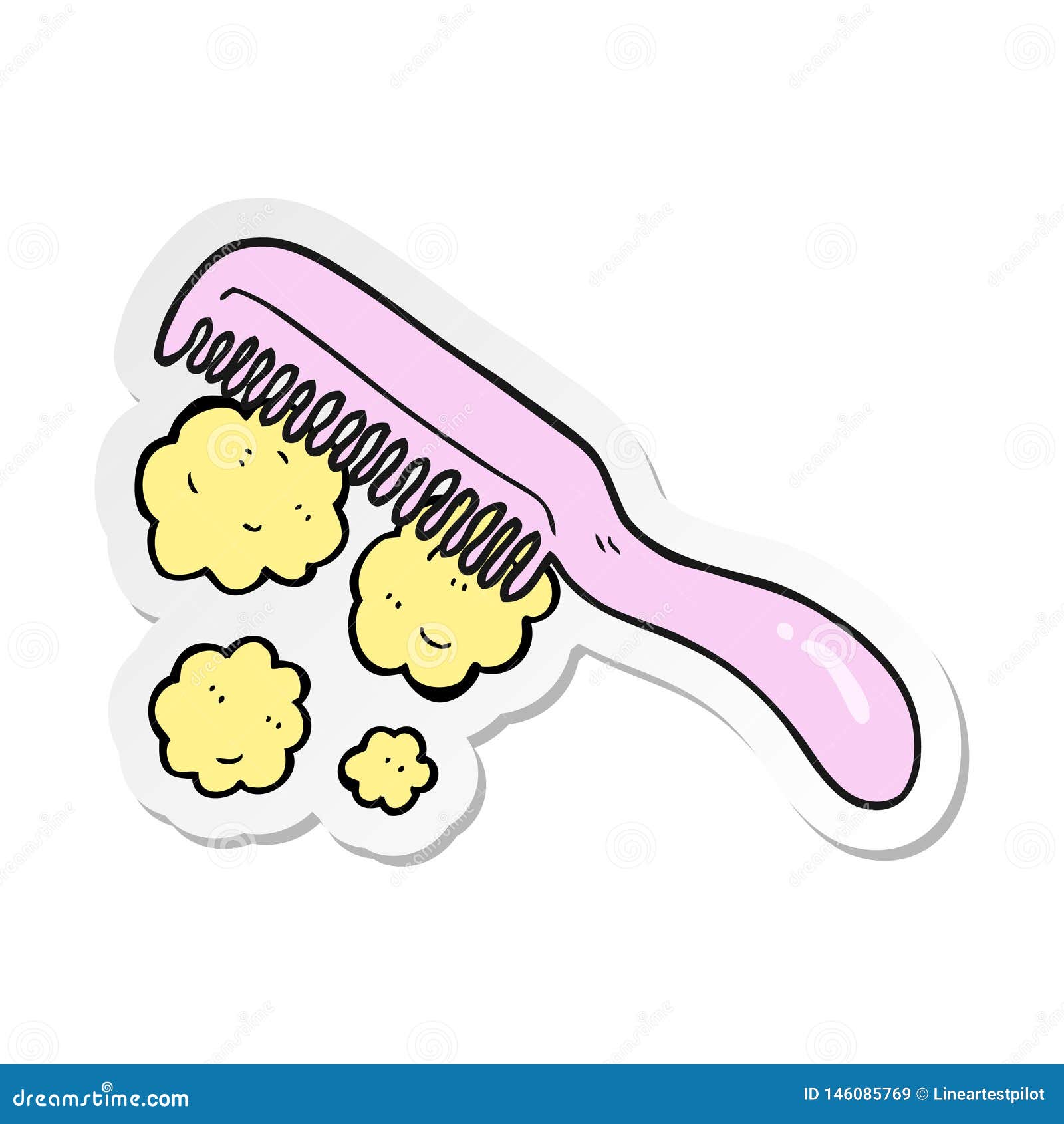 Sticker of a cartoon comb stock vector. Illustration of symbol - 146085769