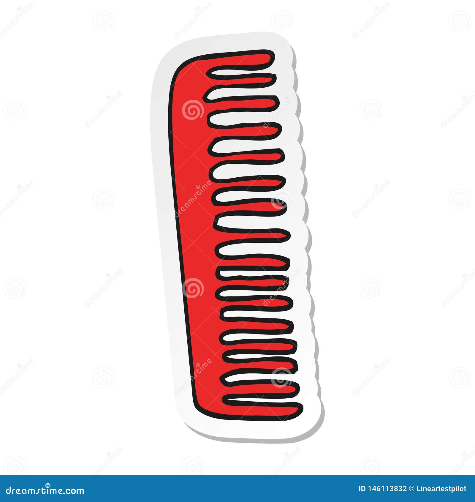 Sticker of a cartoon comb stock vector. Illustration of sign - 146113832