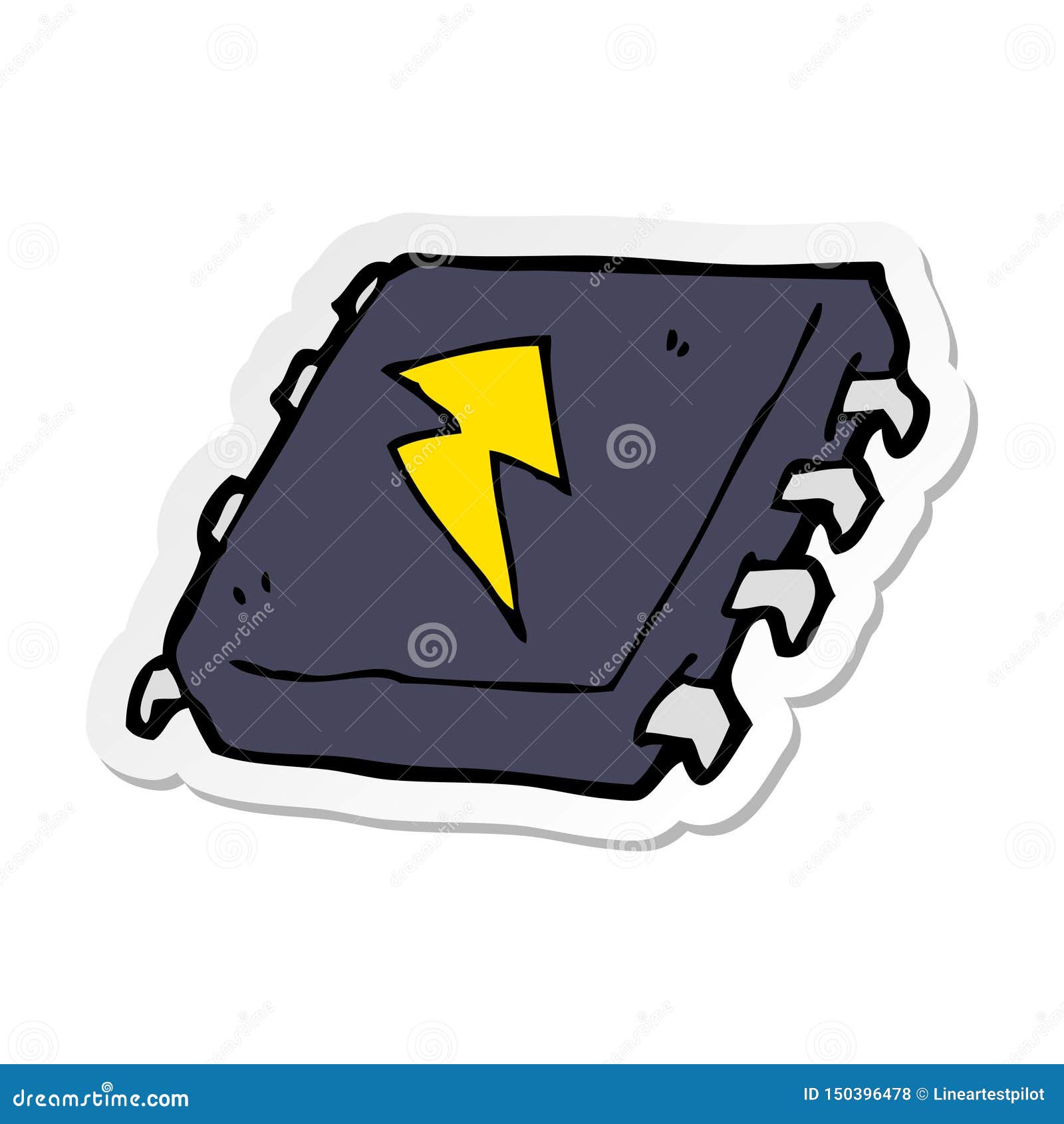 Sticker of a Cartoon Computer Chip Stock Vector - Illustration of ...