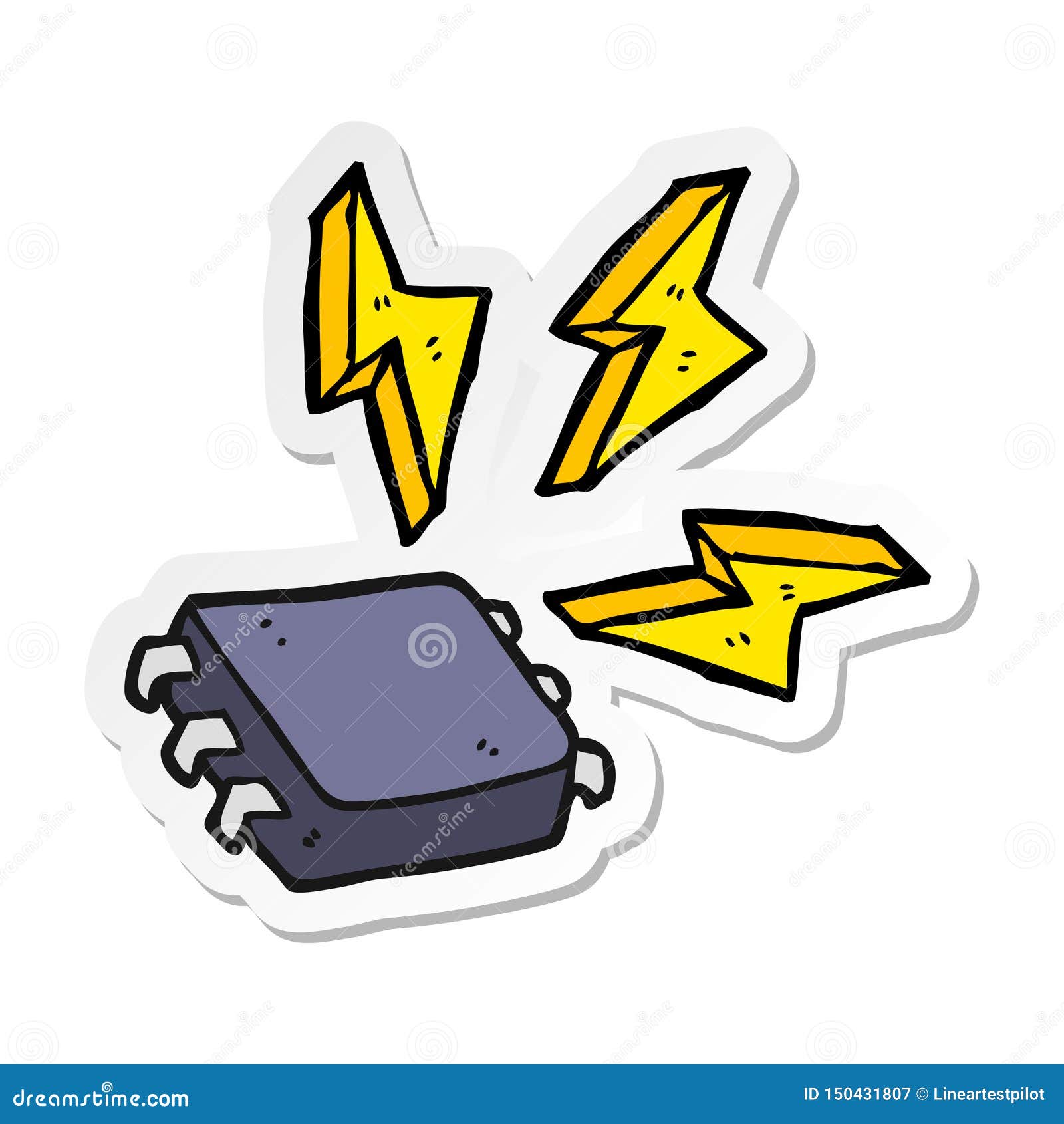 Sticker of a Cartoon Computer Chip Stock Vector - Illustration of chip ...