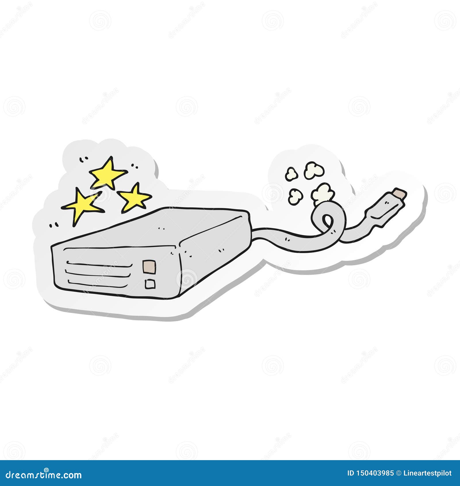 Sticker of a Cartoon Computer Hard Drive Stock Vector - Illustration of ...