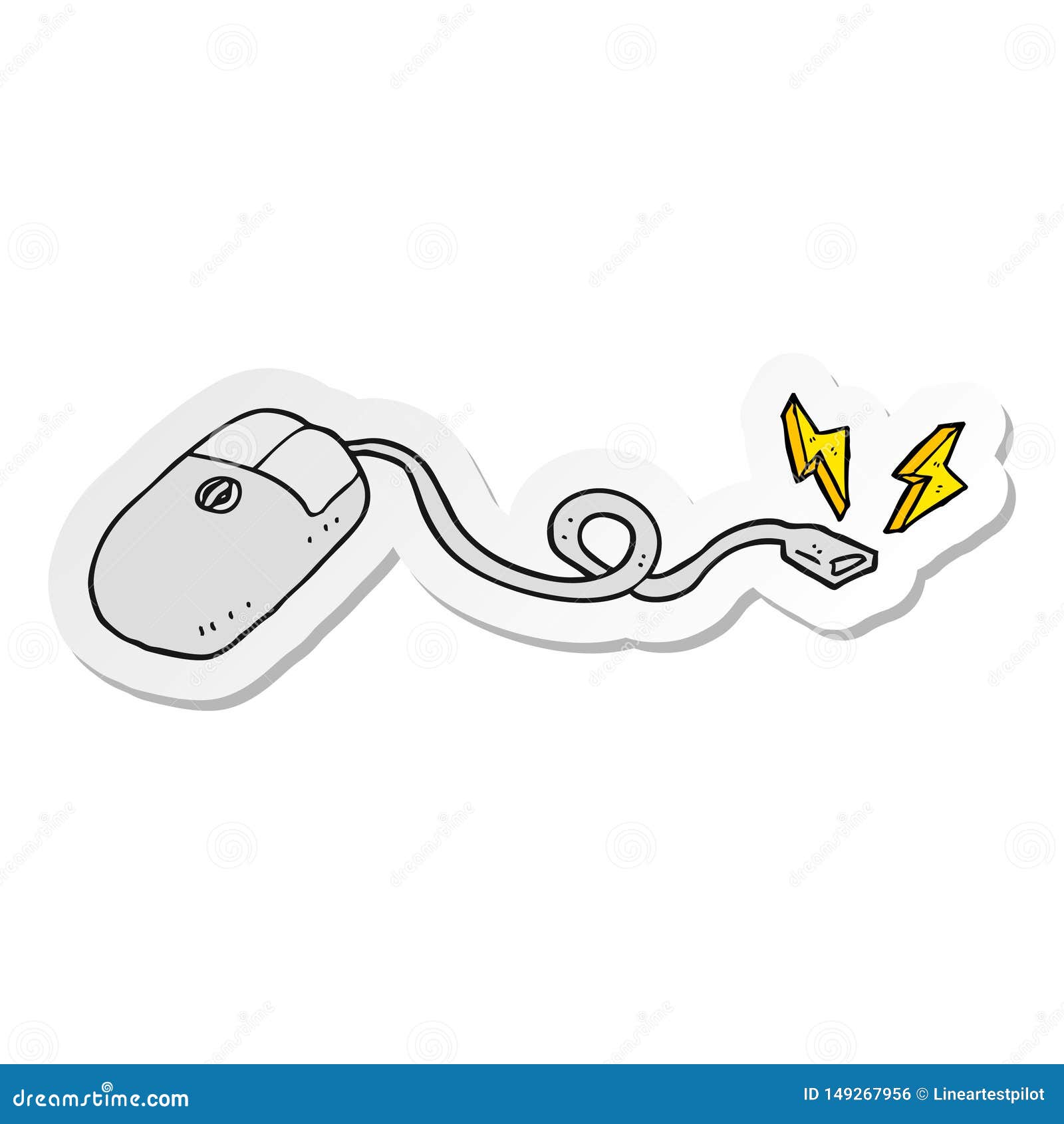 Sticker of a Cartoon Computer Mouse Stock Vector - Illustration of ...
