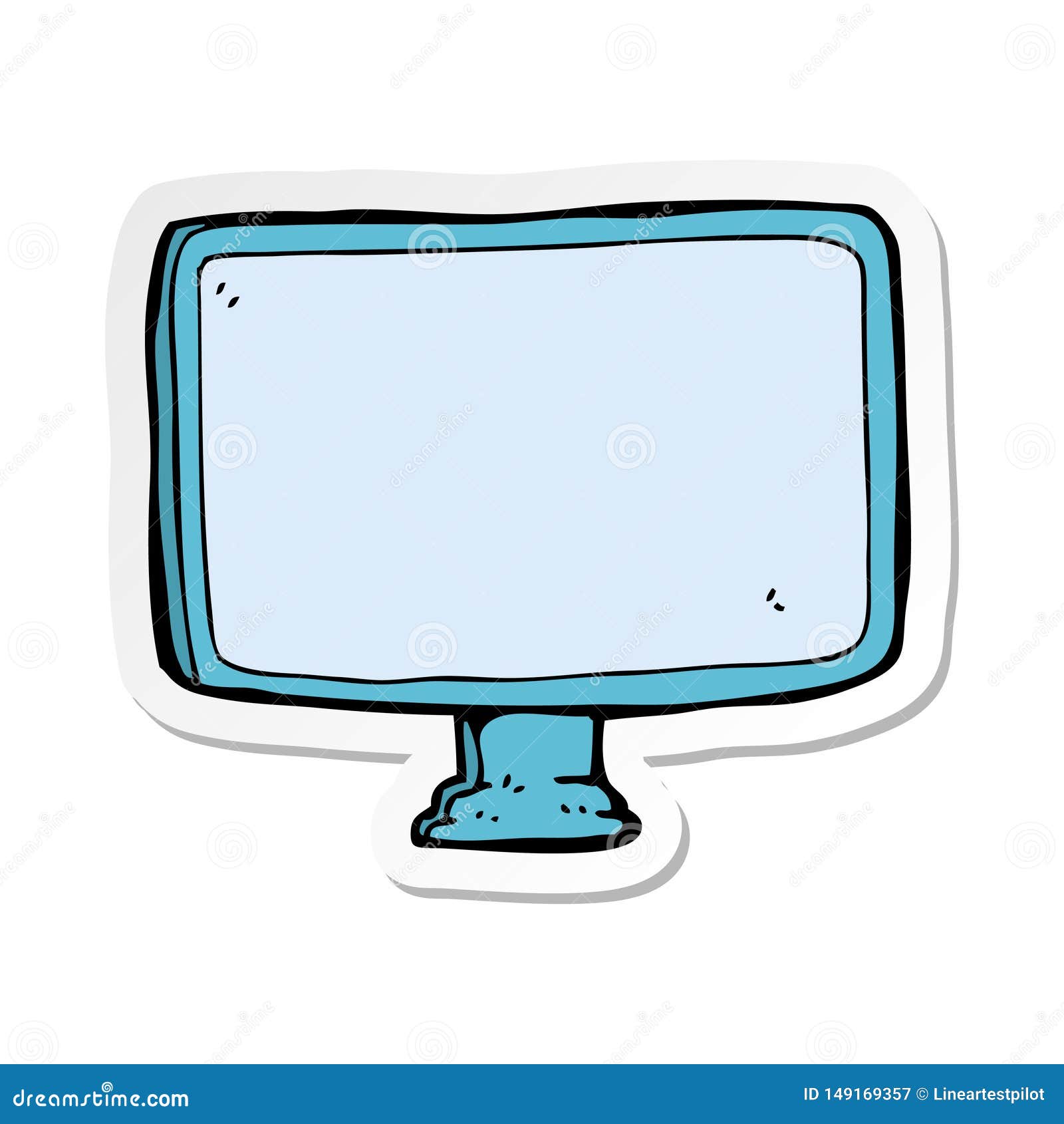 Sticker of a Cartoon Computer Screen Stock Vector - Illustration of ...
