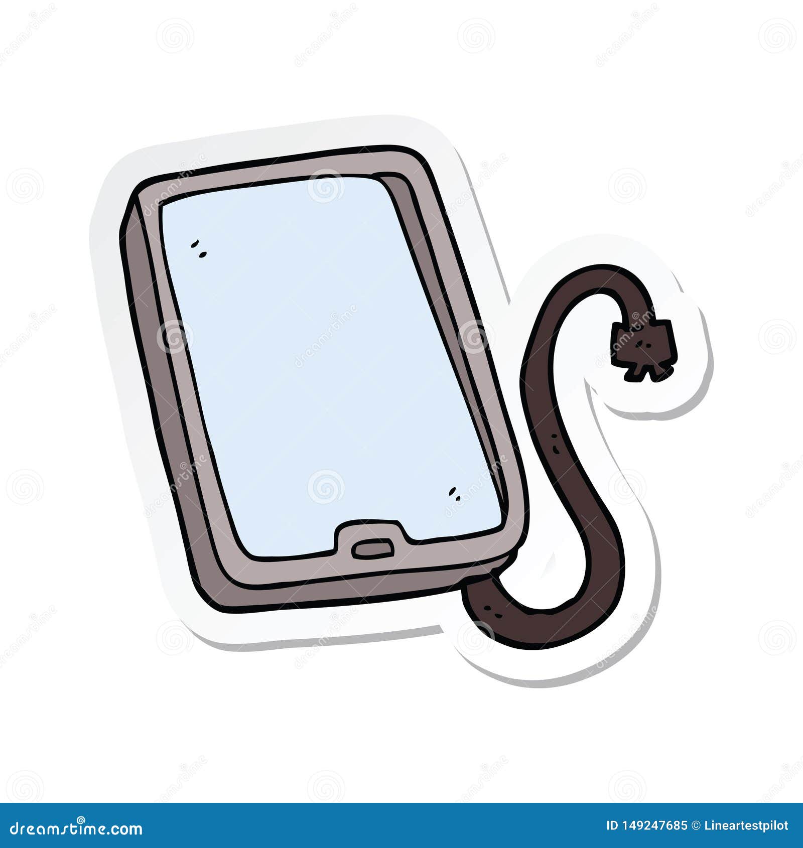 Sticker of a Cartoon Computer Tablet Stock Vector - Illustration of ...