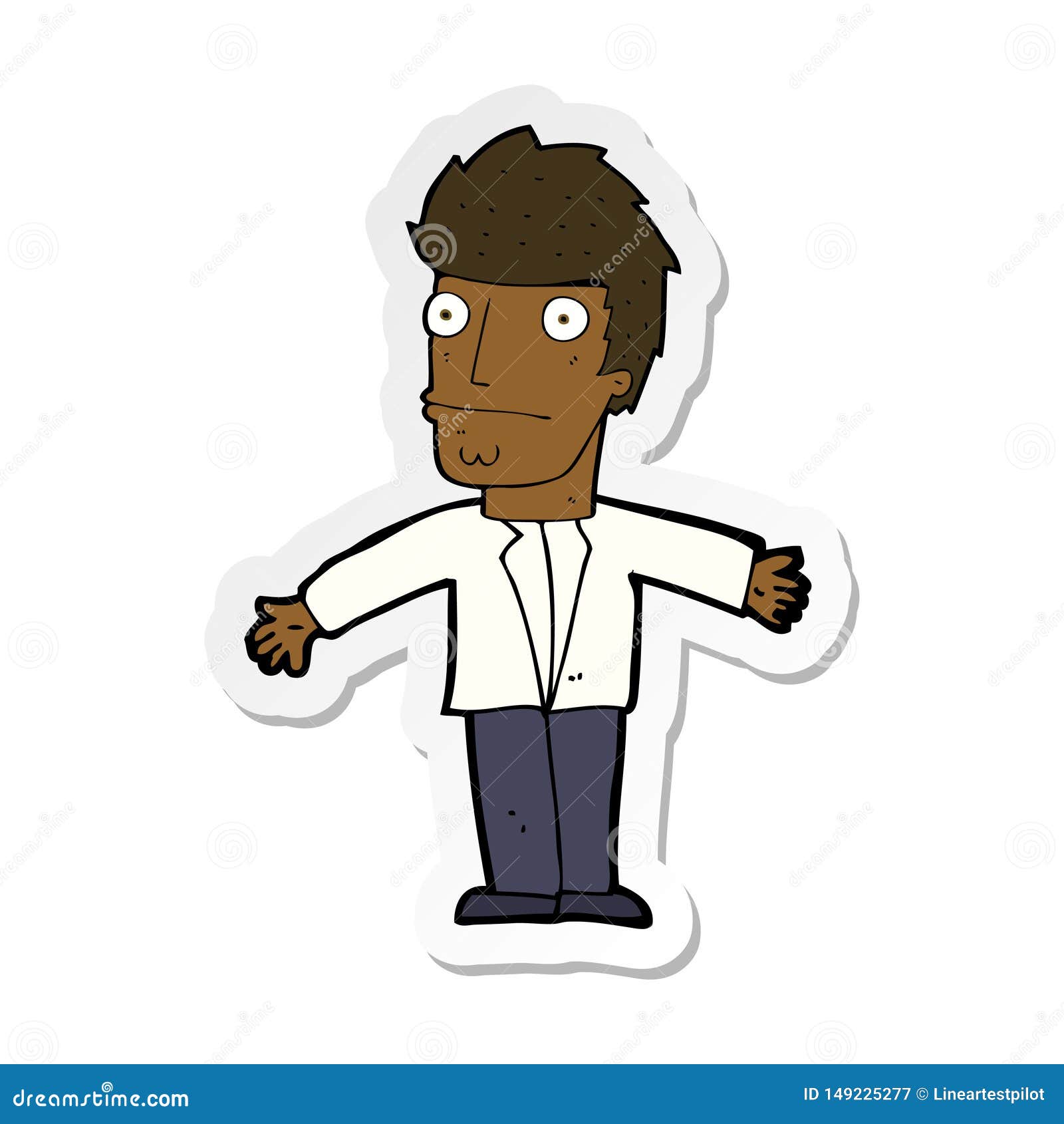 Sticker of a Cartoon Confused Man Stock Vector - Illustration of silly ...