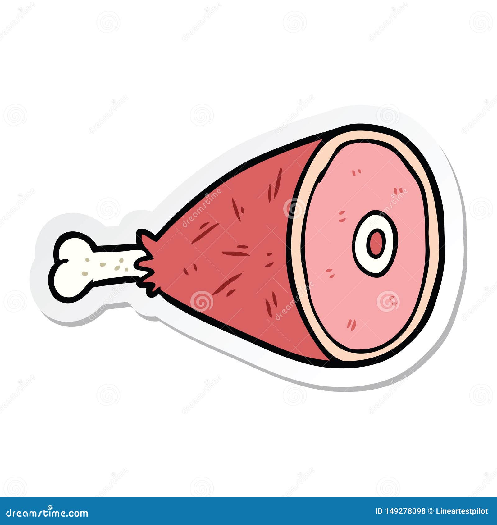 Sticker of a Cartoon Cooked Meat Stock Vector - Illustration of ...