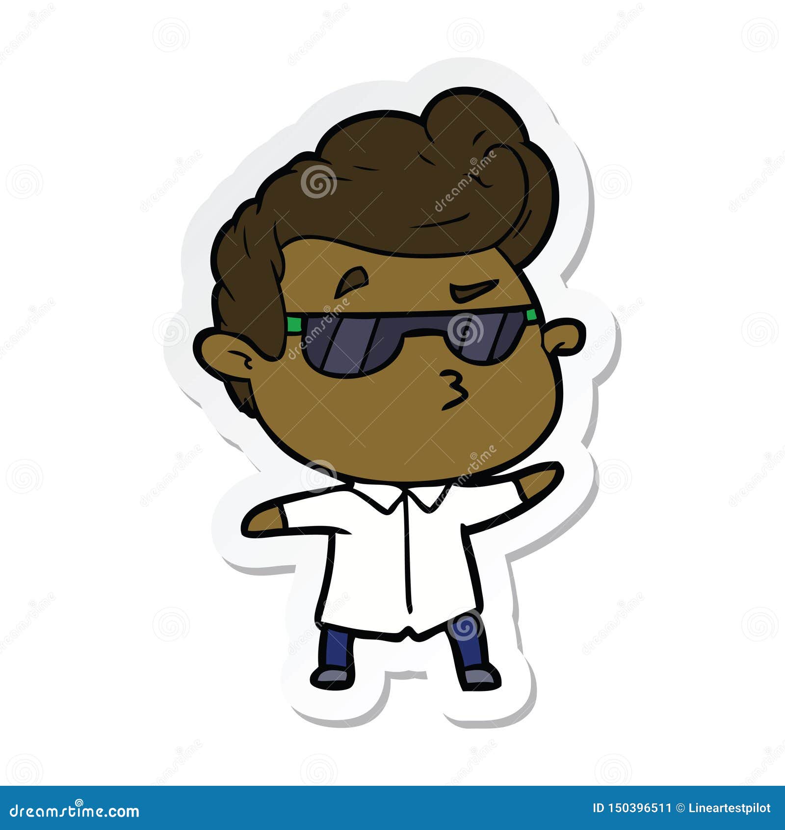 Sticker of a Cartoon Cool Guy Stock Vector - Illustration of icon ...