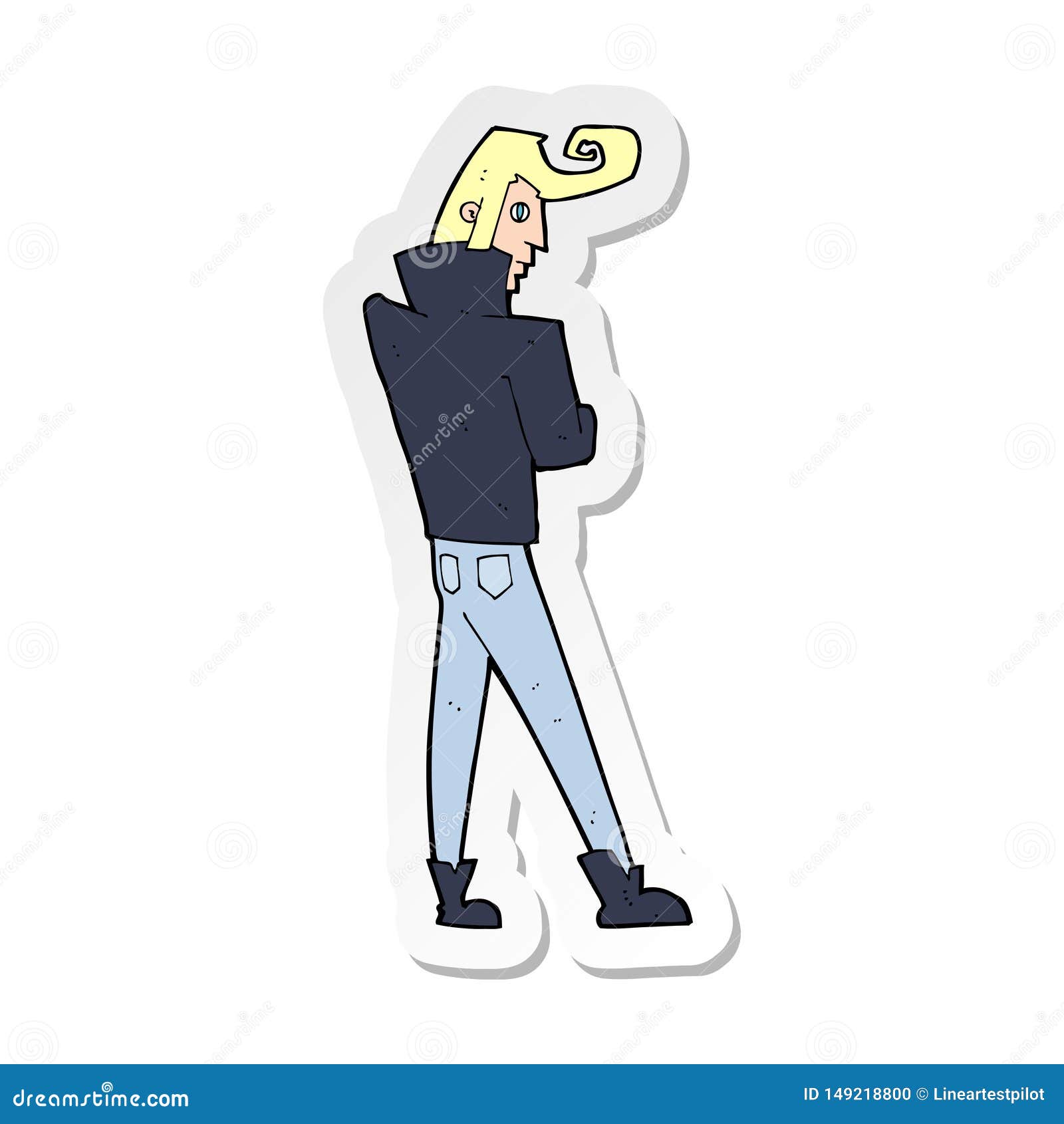 Sticker of a Cartoon Cool Guy Stock Vector - Illustration of cool, clip ...