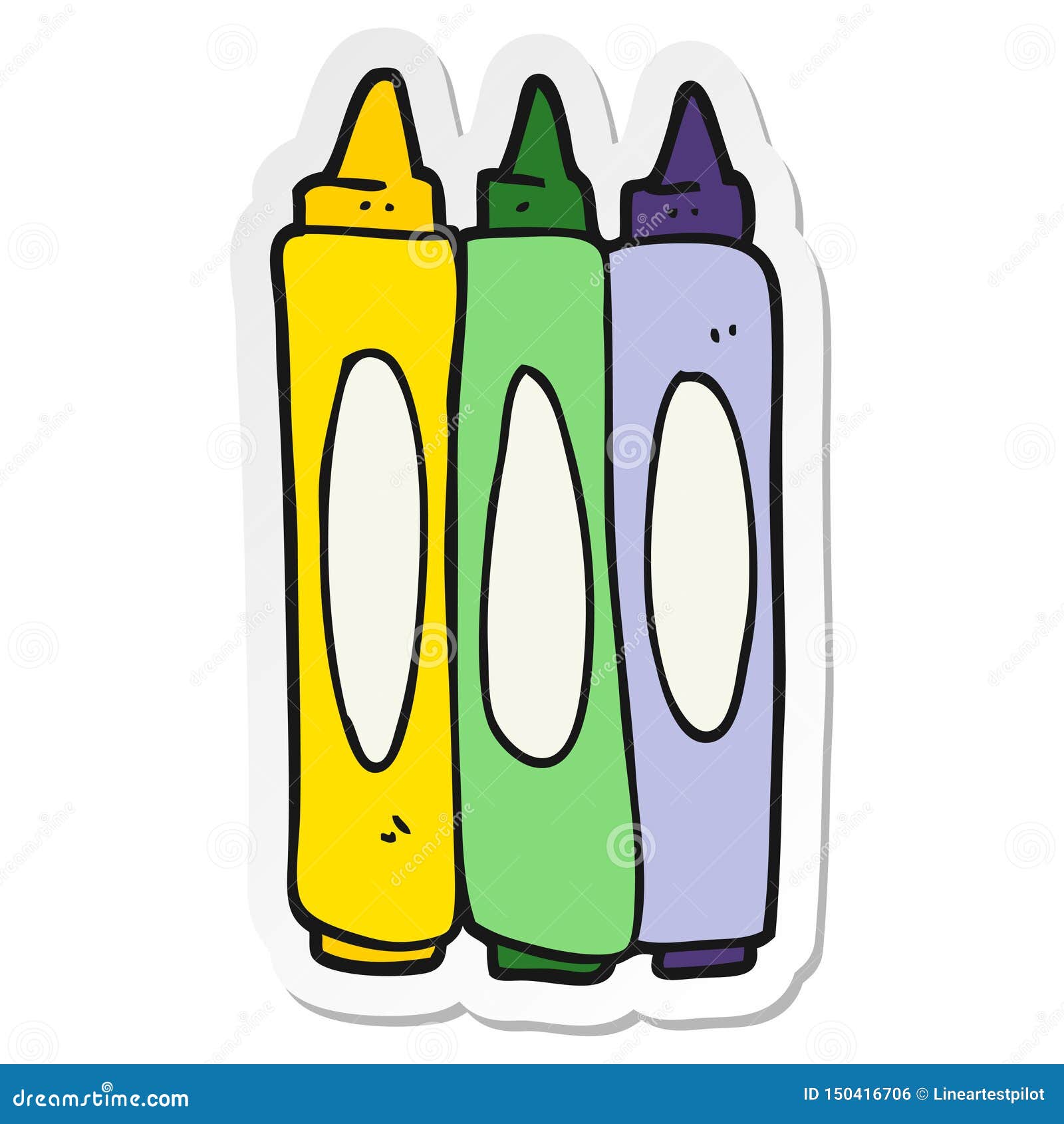 Sticker of a Cartoon Crayons Stock Vector - Illustration of traditional ...