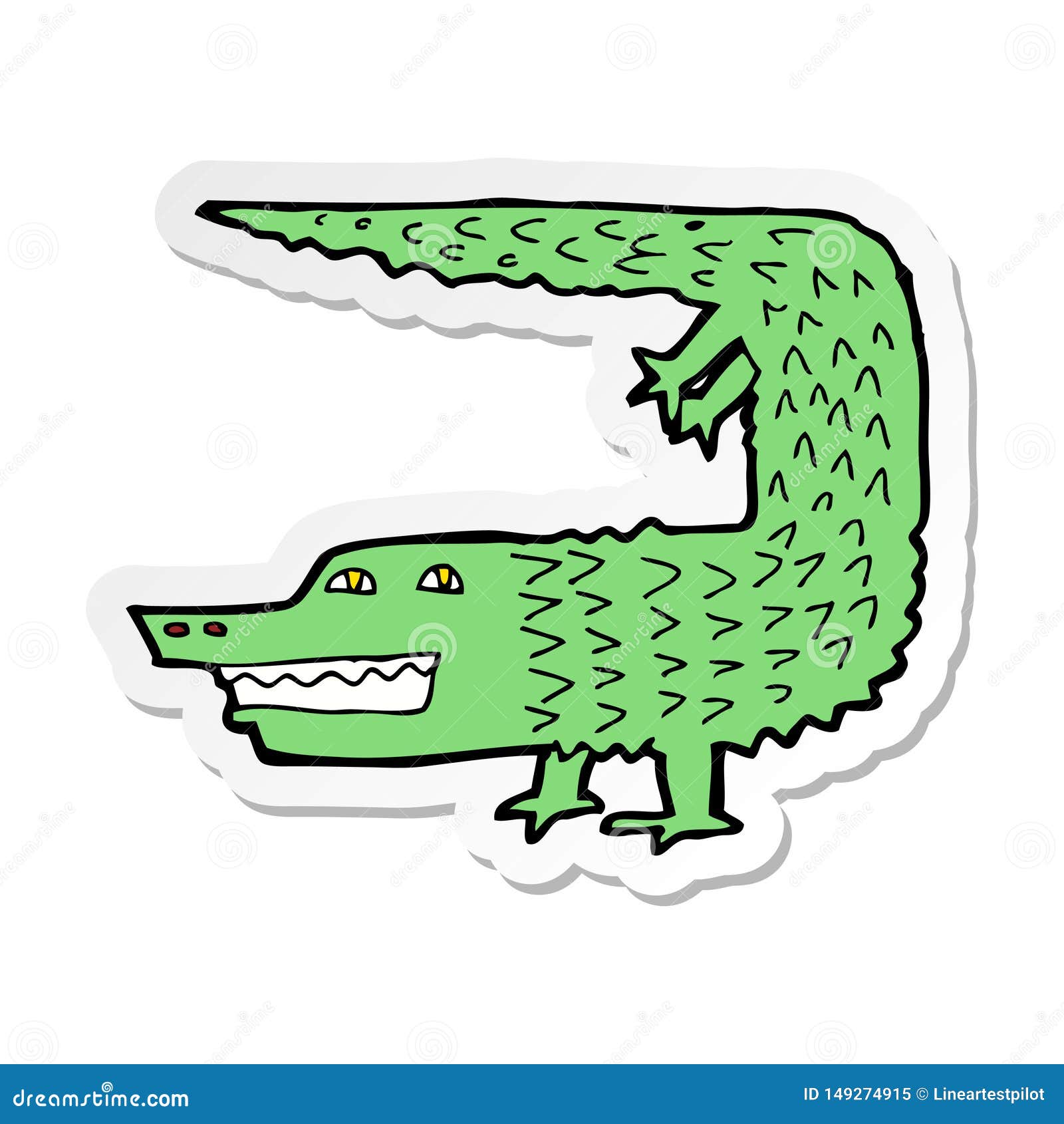 Sticker of a Cartoon Crocodile Stock Vector - Illustration of sticker ...