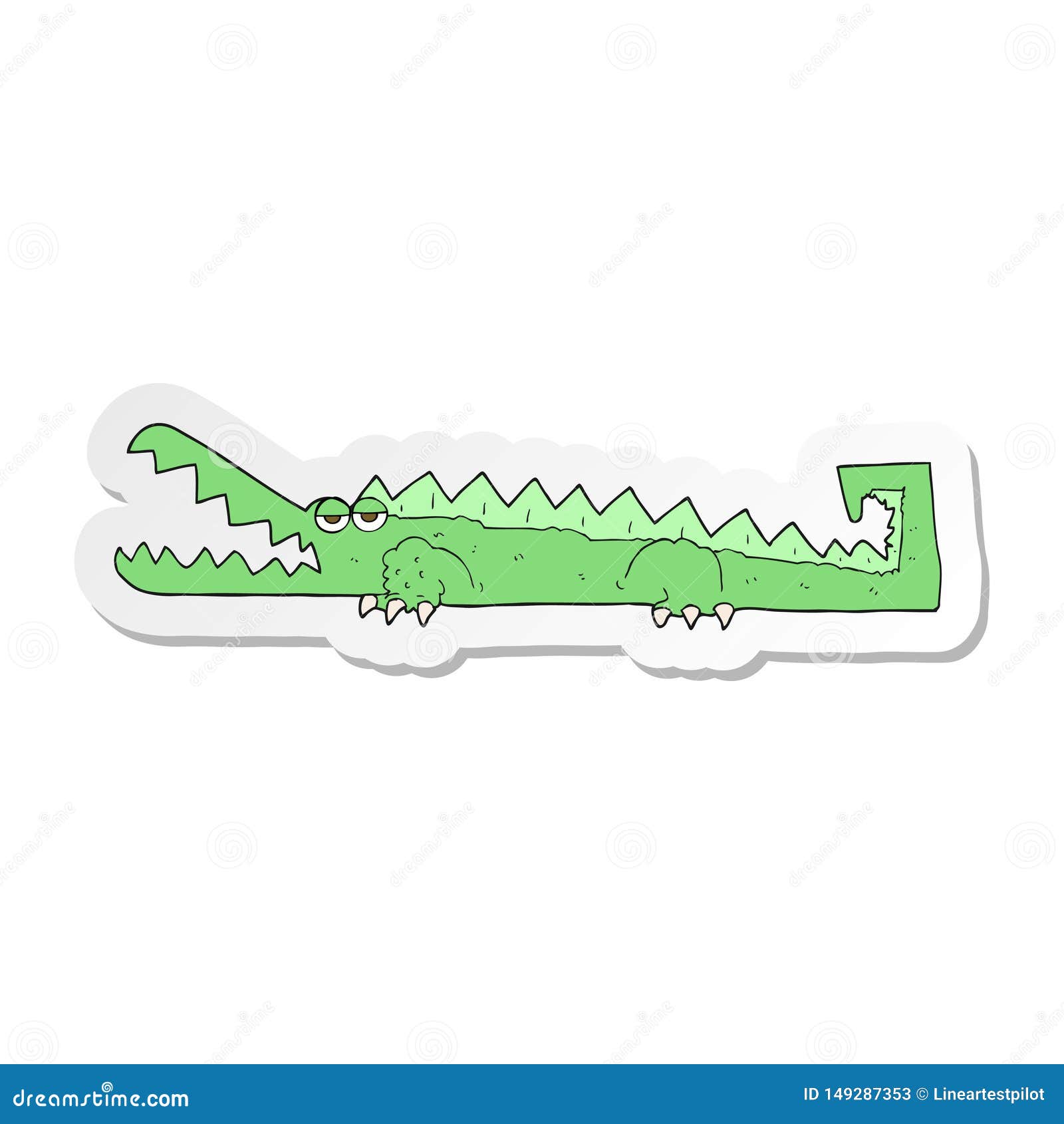 Sticker of a Cartoon Crocodile Stock Vector - Illustration of cartoon ...