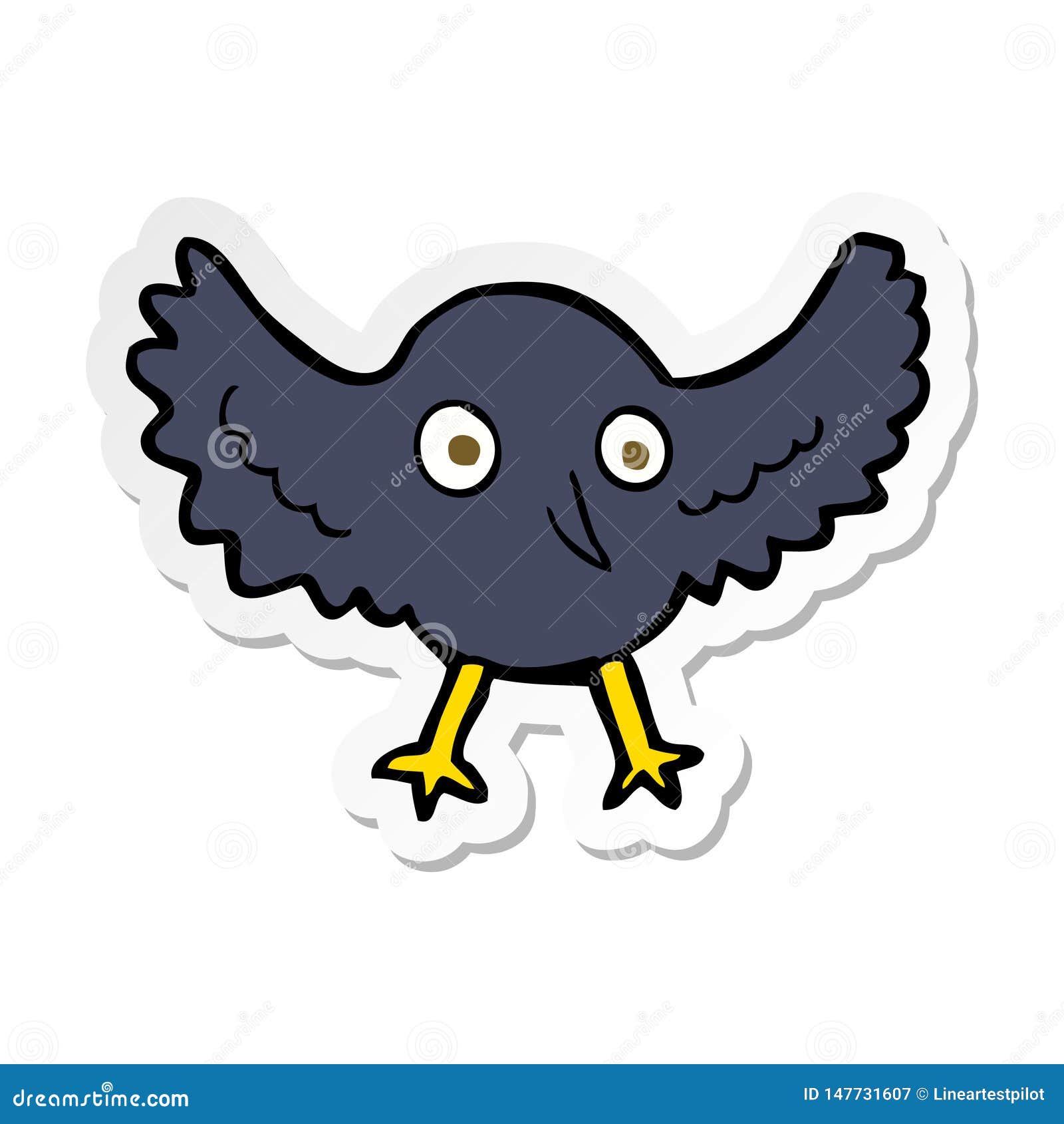 Sticker of a cartoon crow stock vector. Illustration of sticker - 147731607