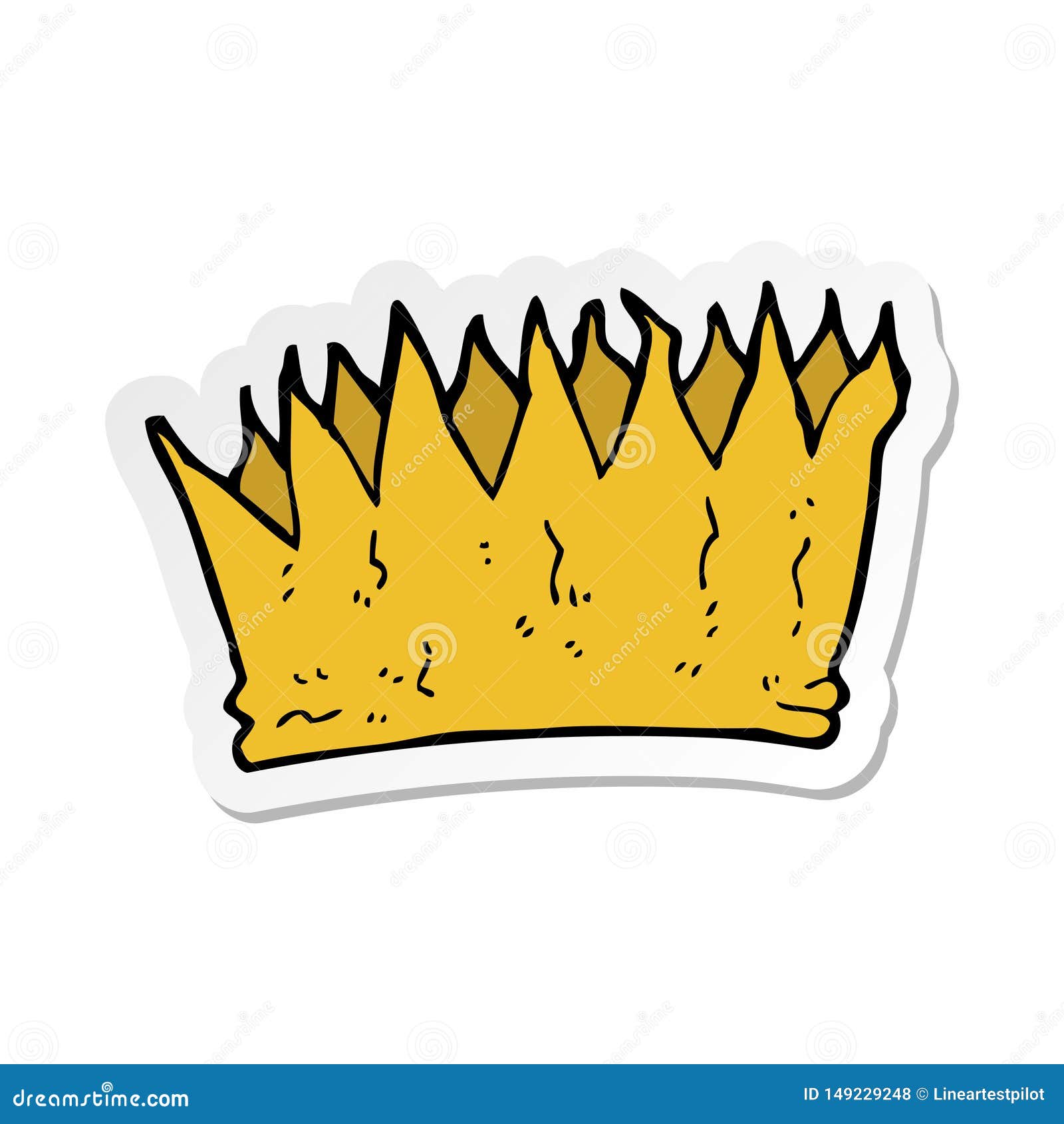 Sticker of a cartoon crown stock vector. Illustration of doodle - 149229248