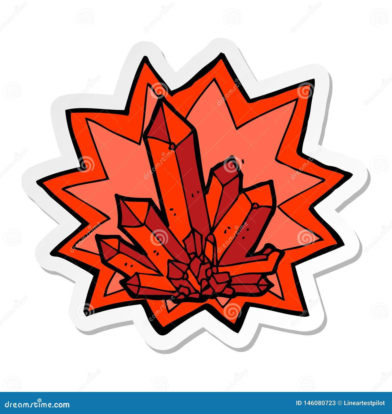 Sticker of a Cartoon Crystals Stock Vector - Illustration of ...