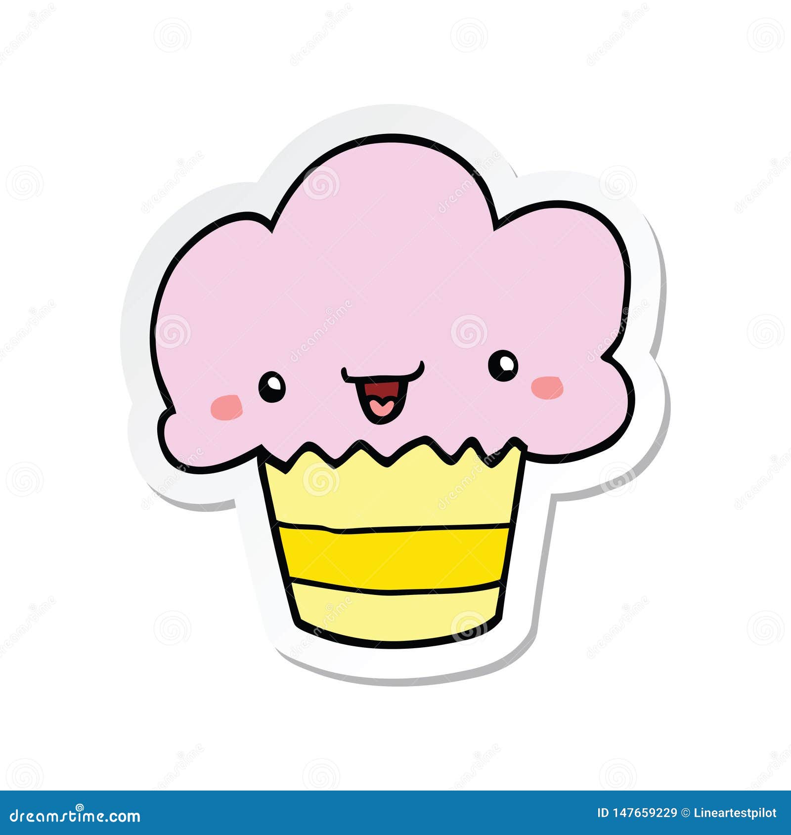 Cupcake Cartoon With Face