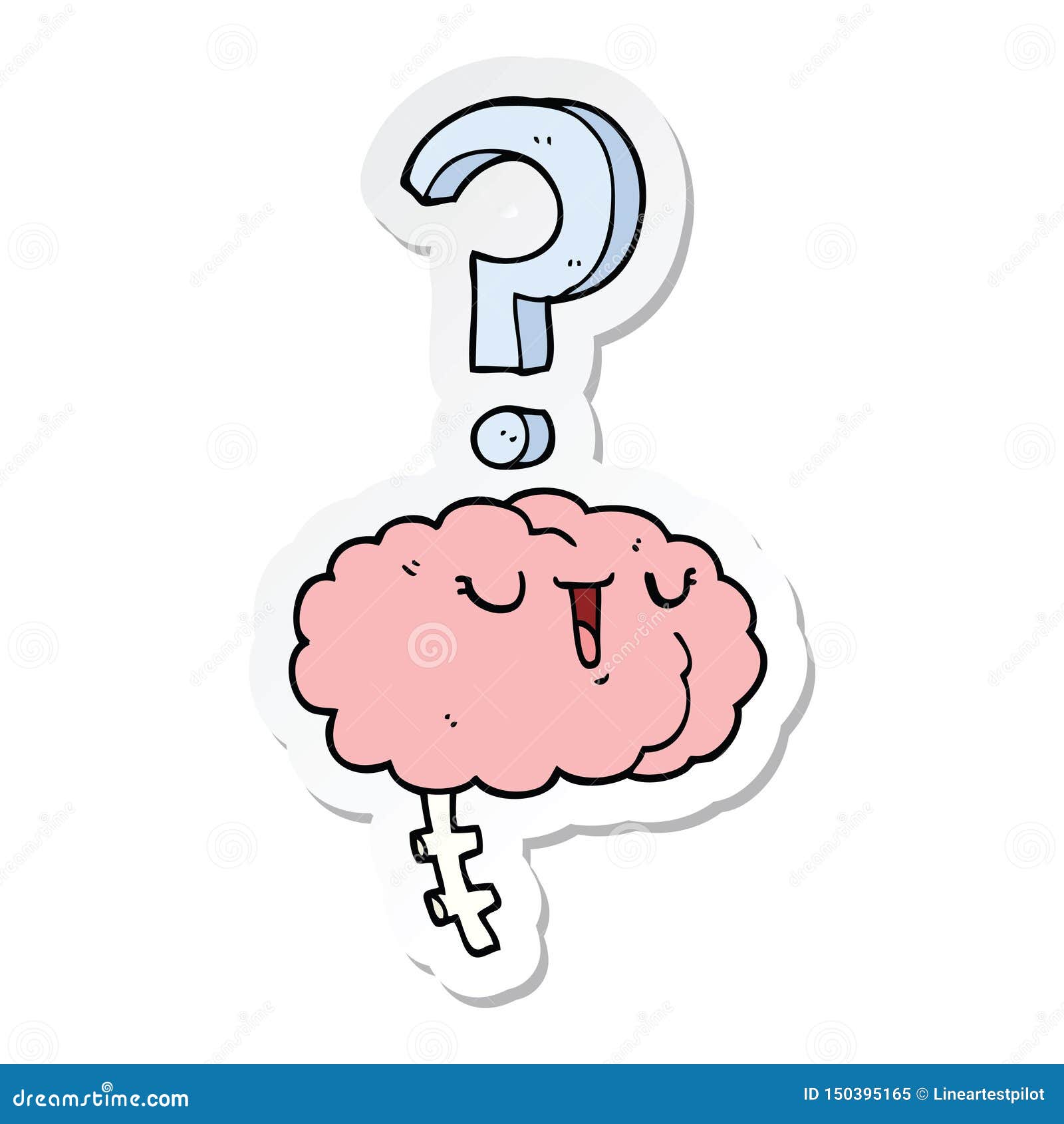 Sticker Of A Curious Waving Bunny Cartoon Vector Illustration ...