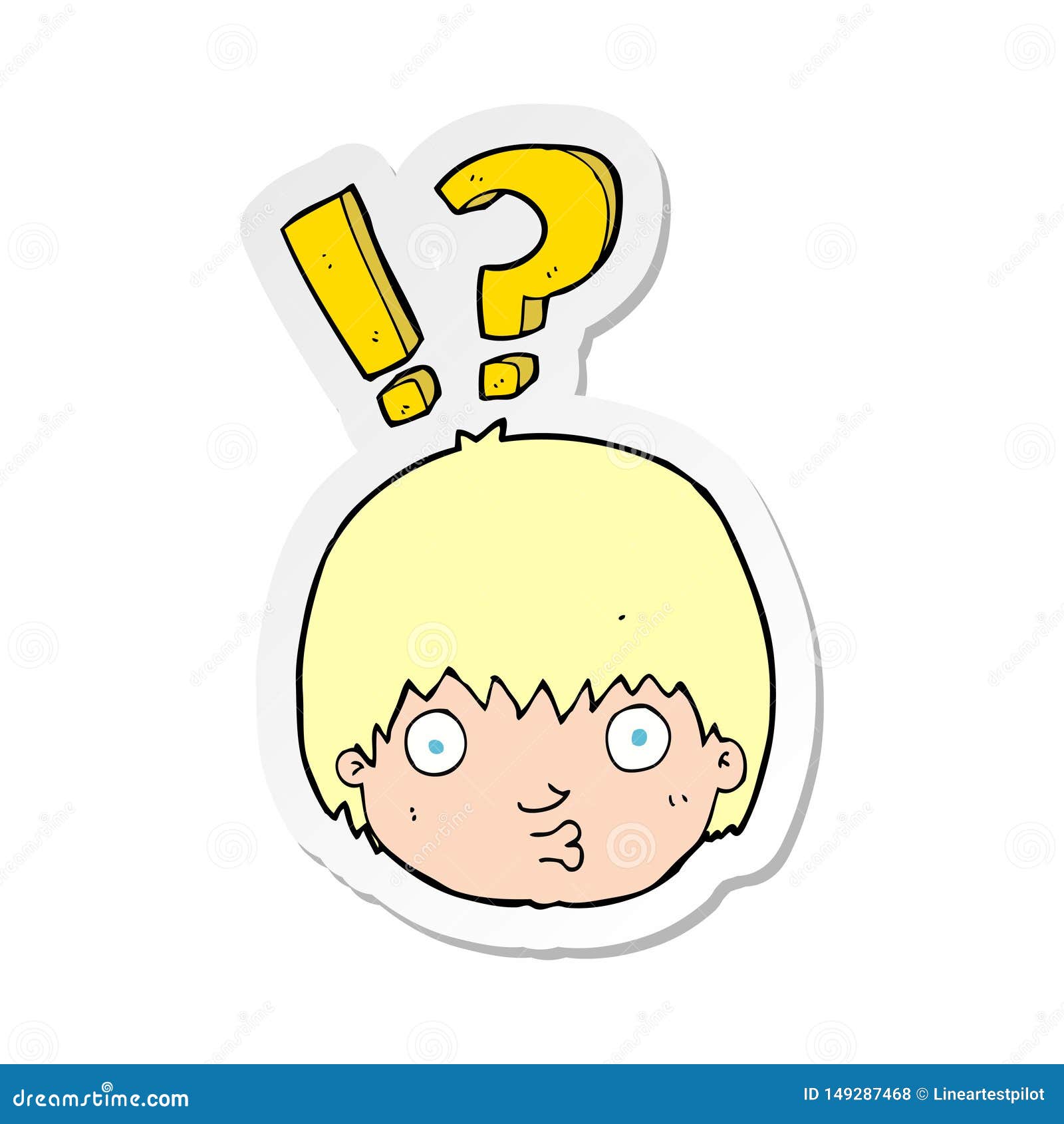 Sticker of a Cartoon Curious Face Stock Vector - Illustration of drawn ...