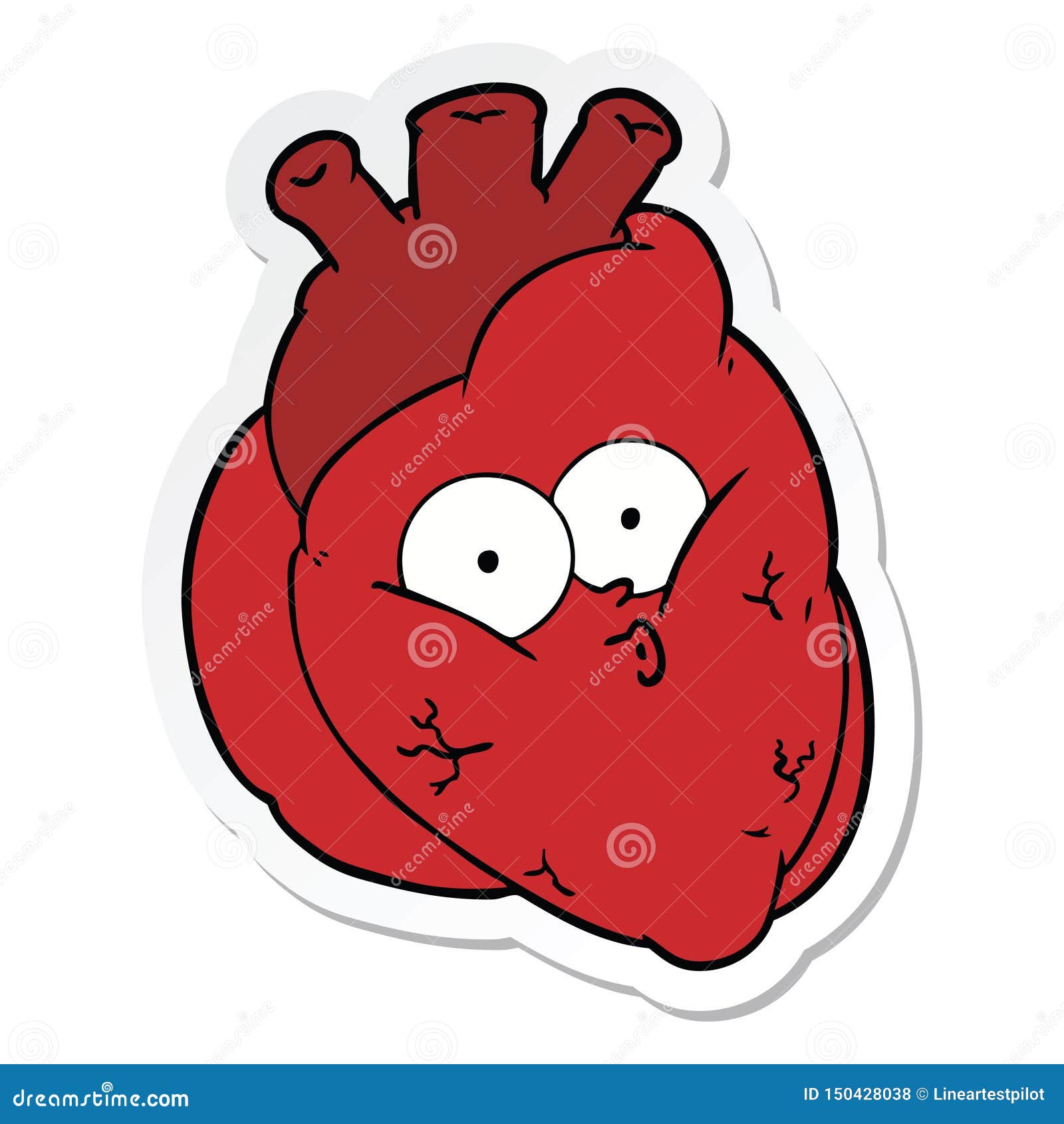 Sticker Of A Curious Waving Bunny Cartoon Vector Illustration ...