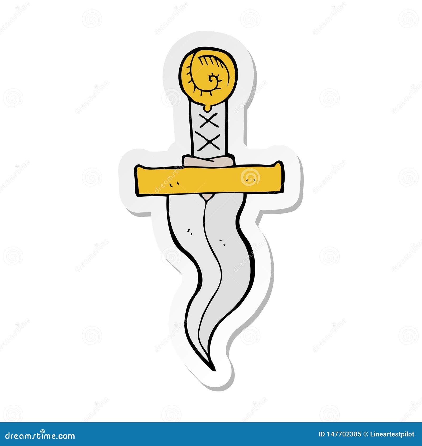 Sticker of a Cartoon Dagger Stock Vector - Illustration of tattoo ...