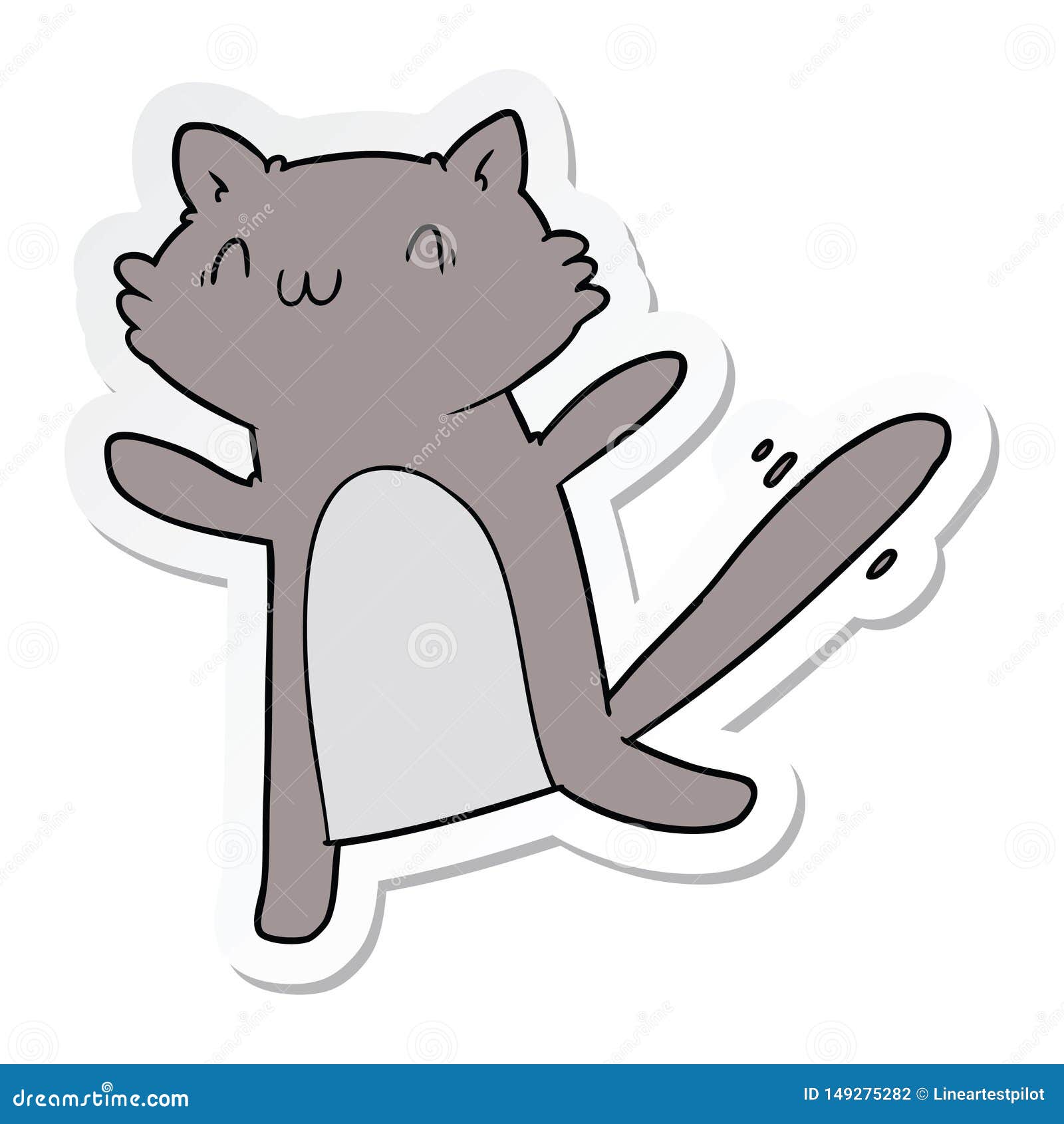 Sticker of a Cartoon Dancing Cat Stock Vector - Illustration of ...