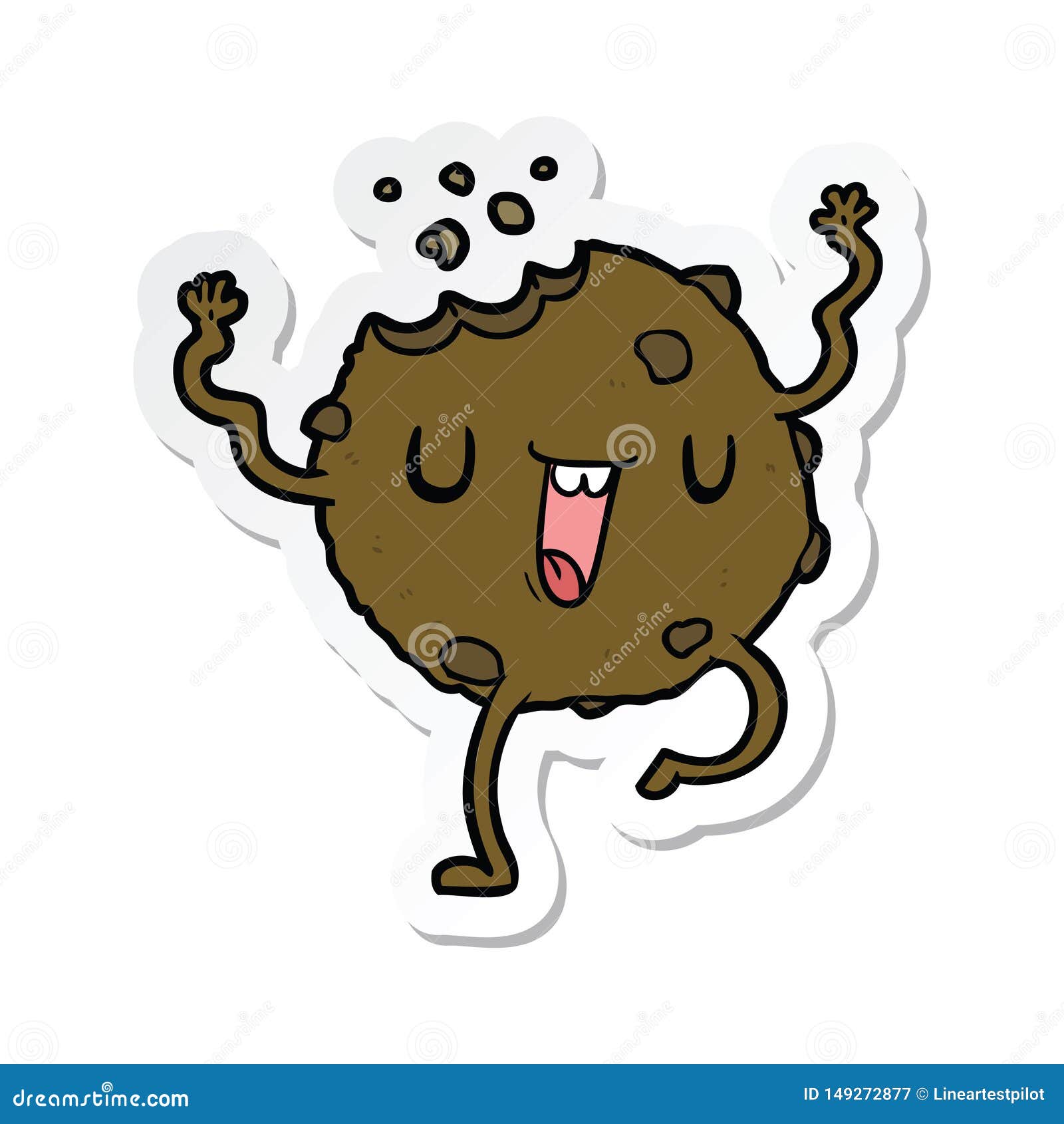 Sticker of a Cartoon Dancing Cookie Stock Vector - Illustration of ...