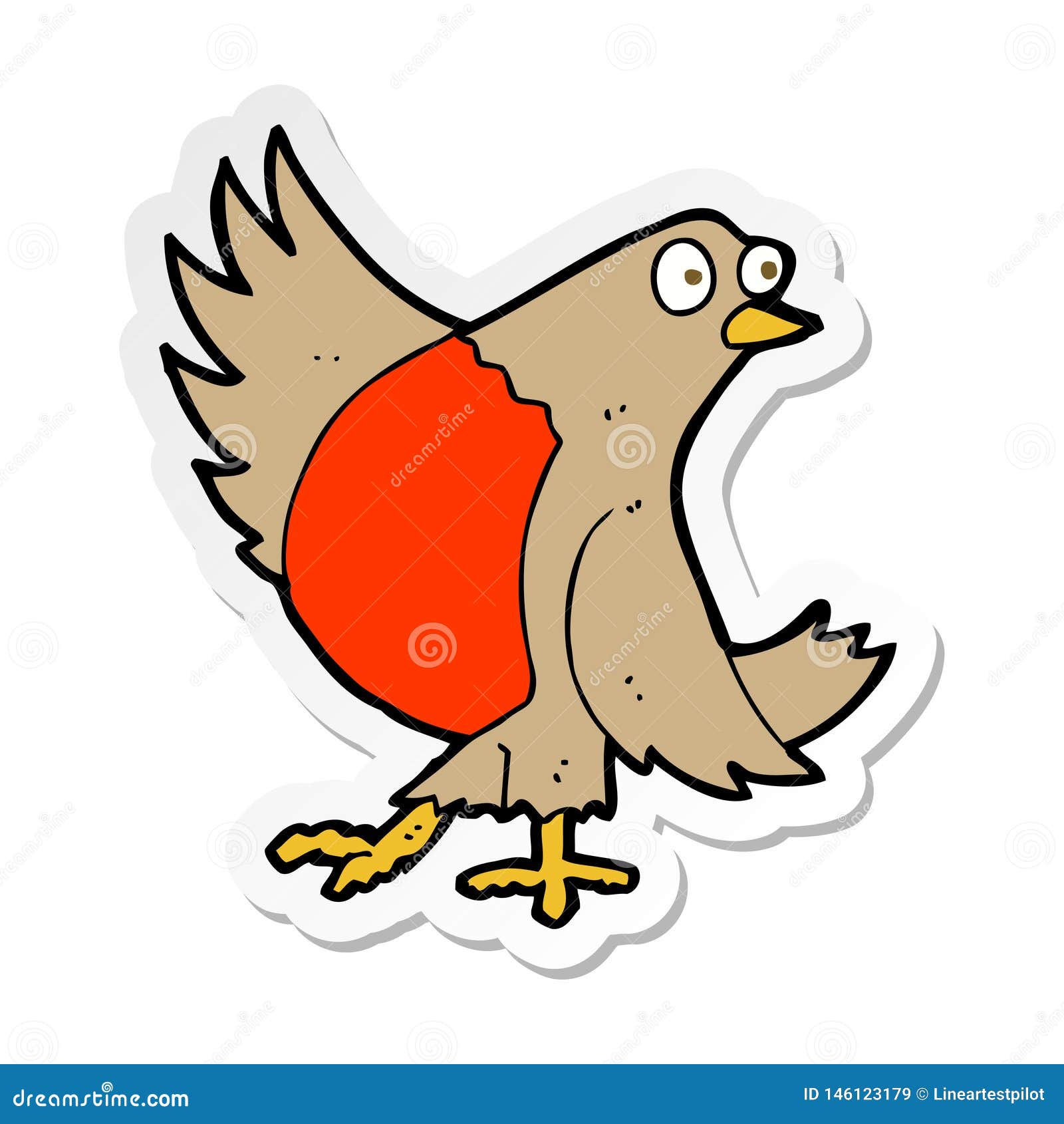 Sticker of a Cartoon Dancing Robin Stock Vector - Illustration of ...