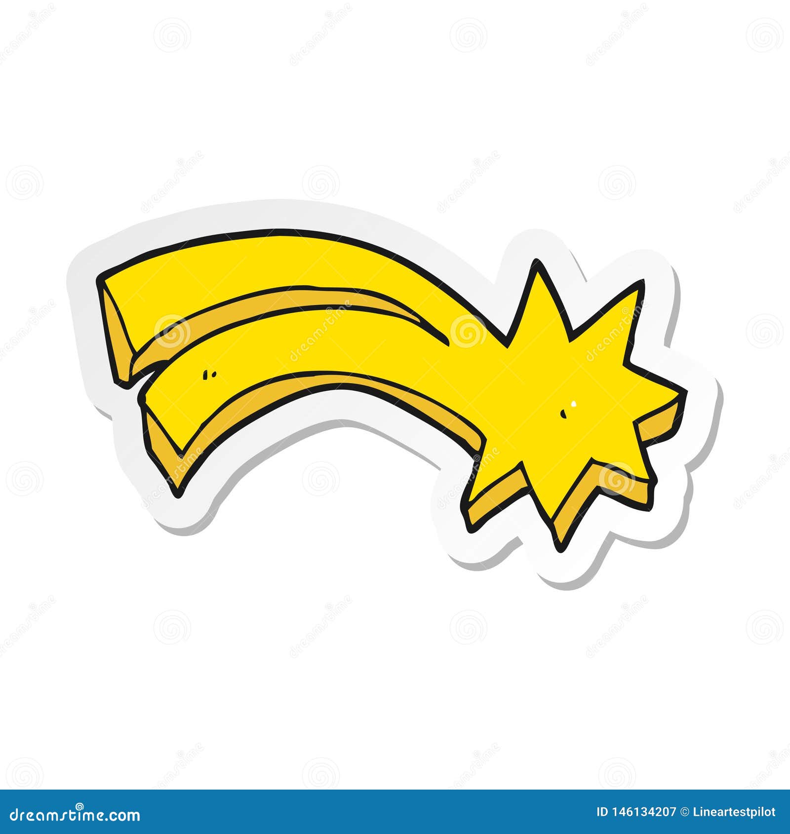 Sticker of a Cartoon Decorative Shooting Star Stock Vector ...